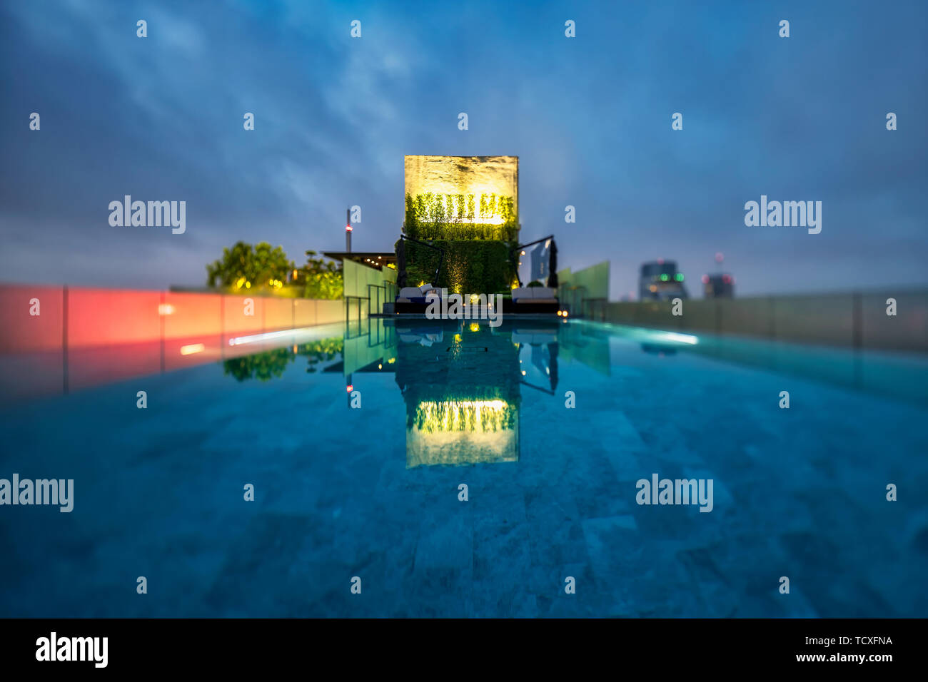 Thailand infinity pool city scenery Stock Photo - Alamy