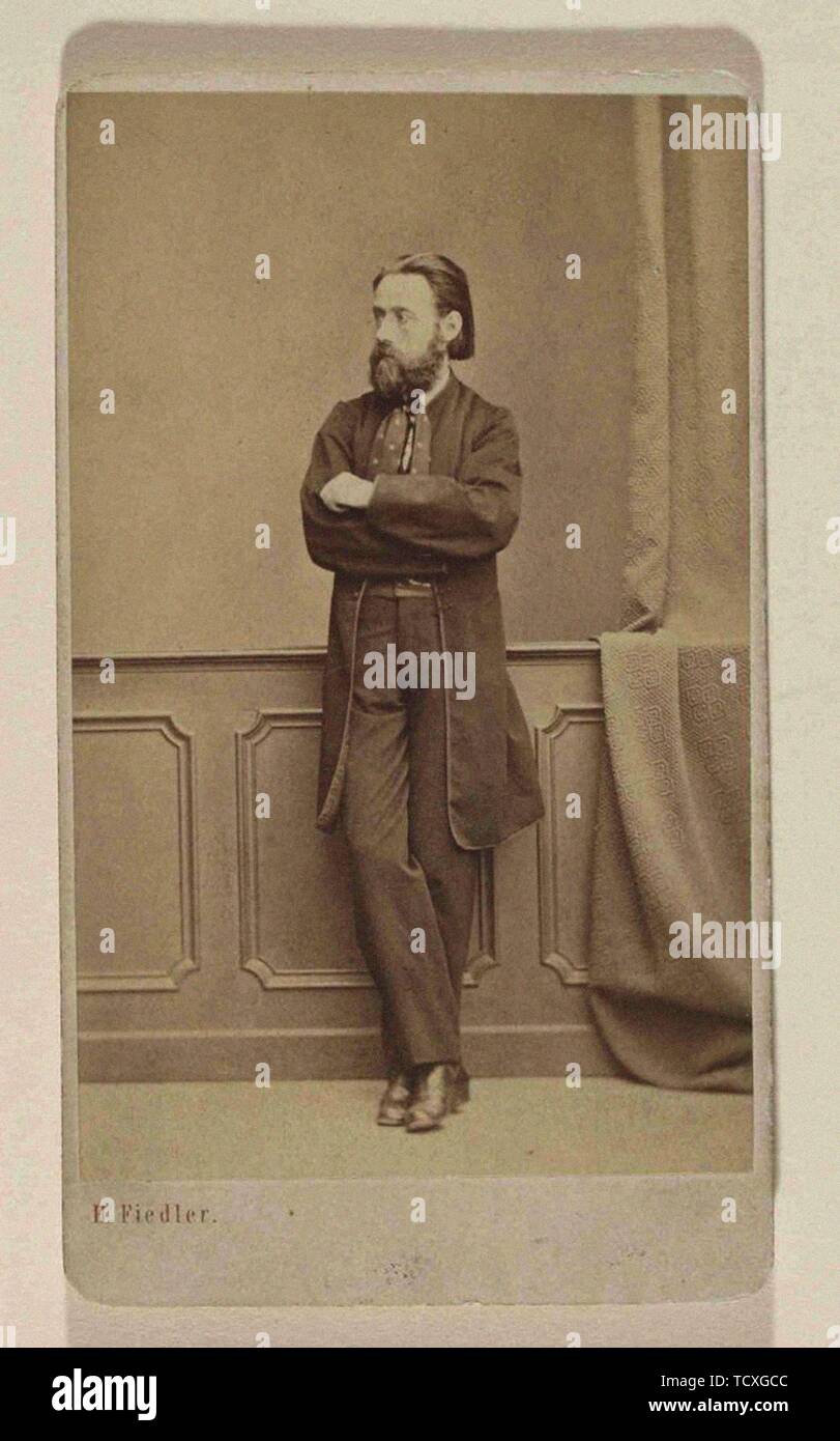 Portrait of the composer Bedrich Smetana, ca 1866. Creator: Photo ...