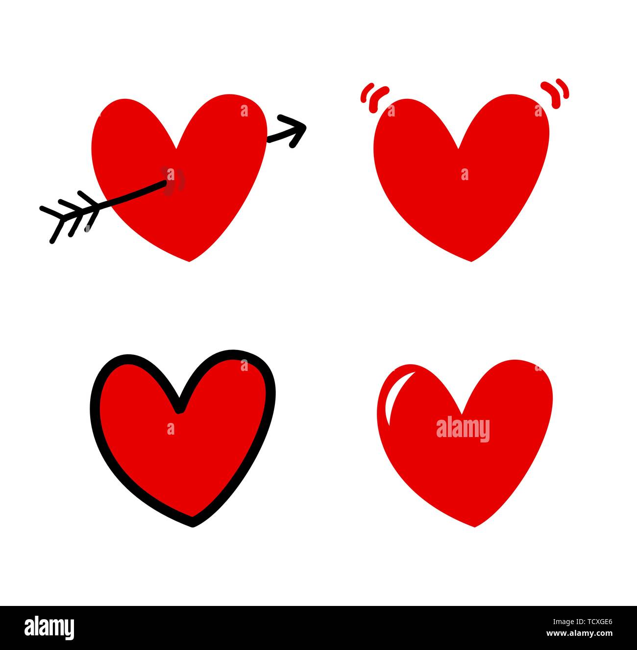 Cartoon hearts icons. Vector illustration Stock Vector Image & Art - Alamy
