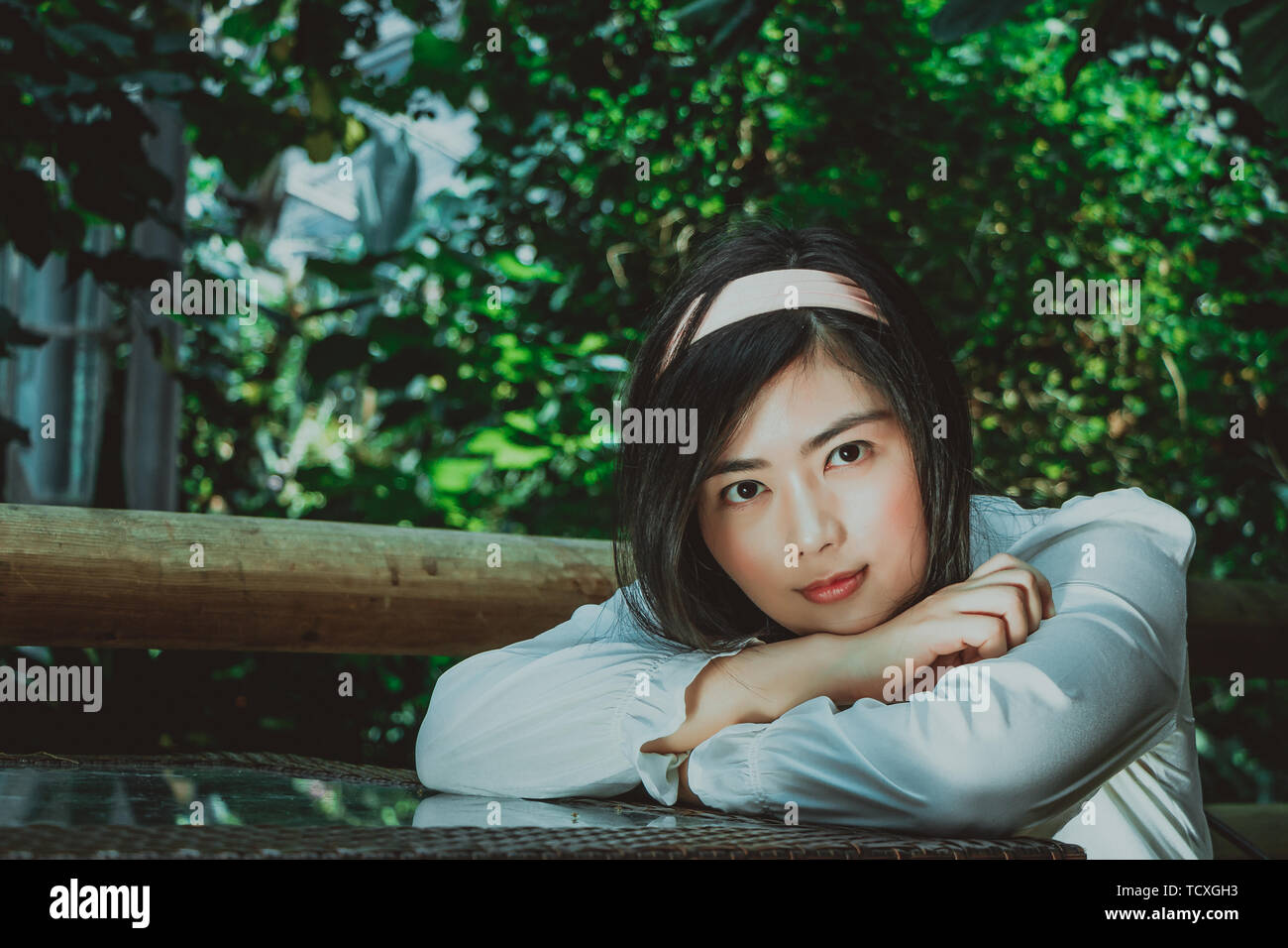 Botanical garden portrait Stock Photo - Alamy