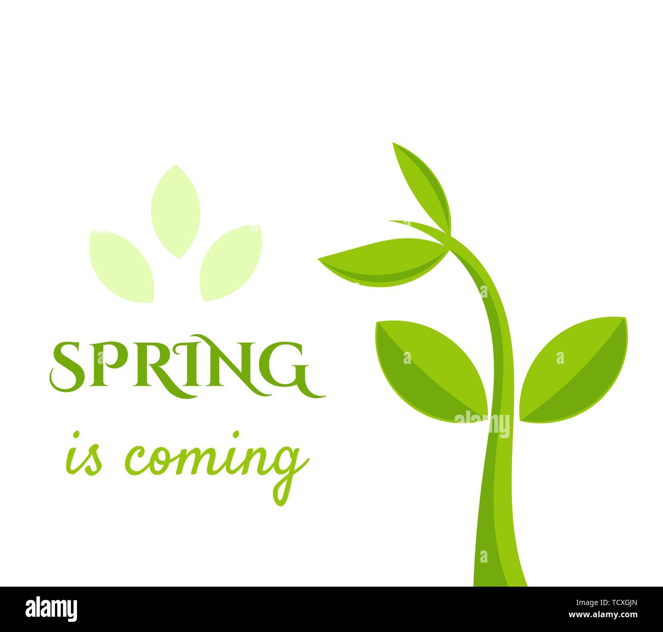 Green plant seedling. Spring is coming illustration Stock Vector Image ...