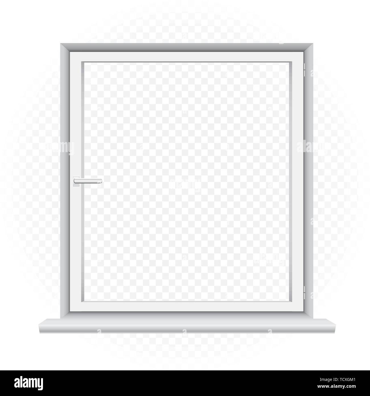White closed window template on transparent background. Home outdoor ...