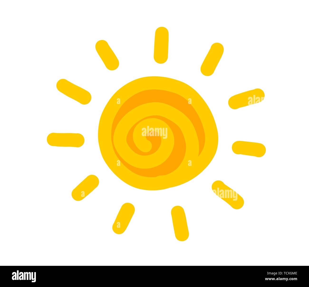 Sun symbol hand drawn icon illustration Stock Vector Image & Art - Alamy