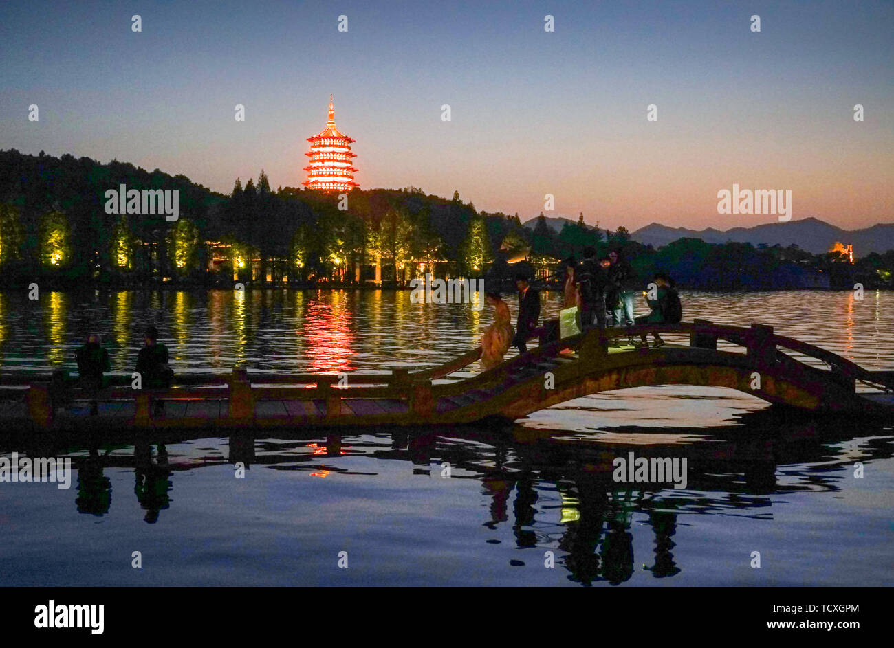 Spring color of West Lake Scenic Area Stock Photo - Alamy