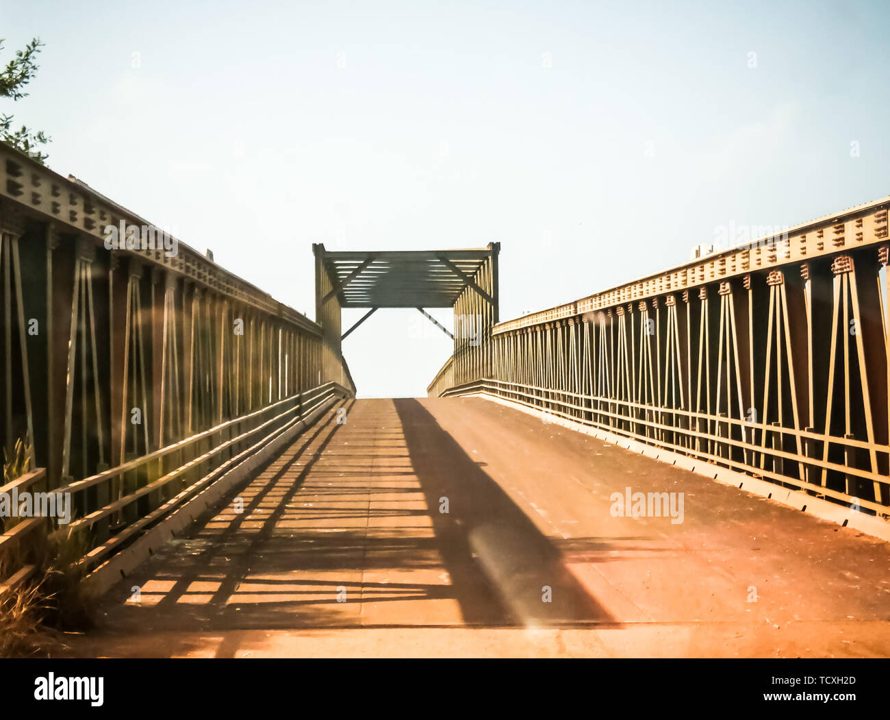 Landscape panorama view to Oti river, tributary of Volta river and ...