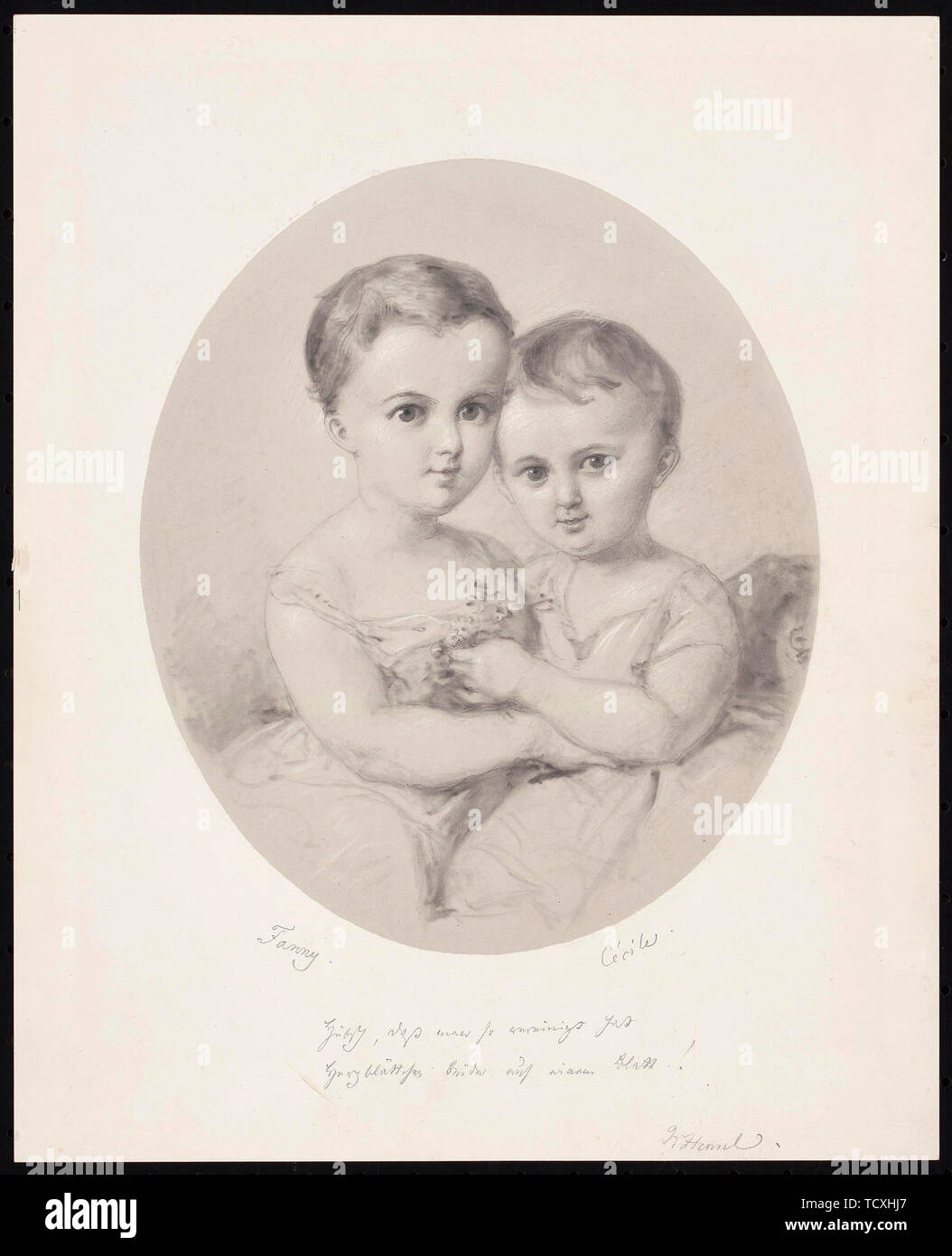 The granddaughters Fanny and Cécile Hensel, ca 1860. Creator: Hensel ...