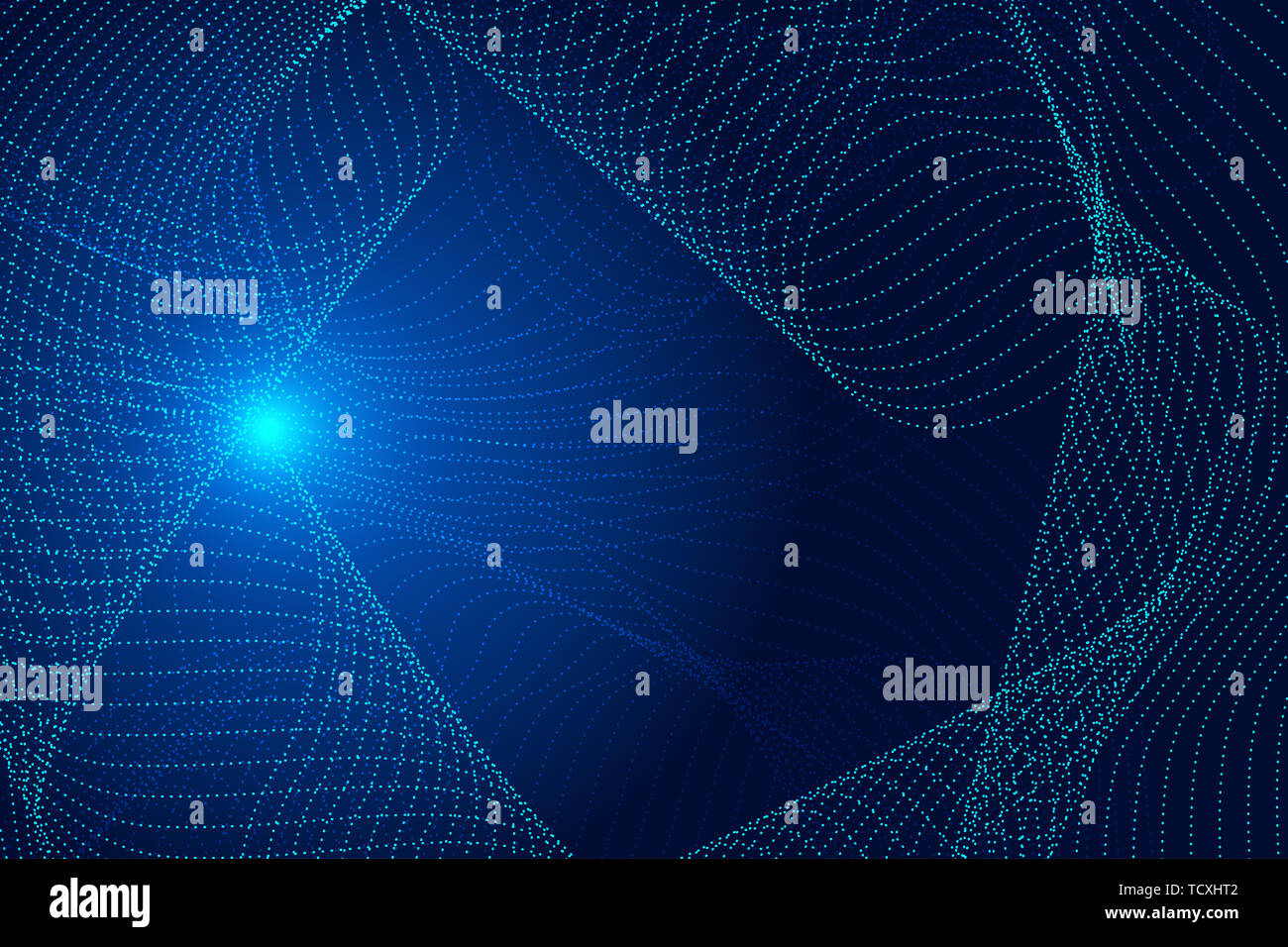 Blue particle stream glowing abstract background Stock Photo - Alamy