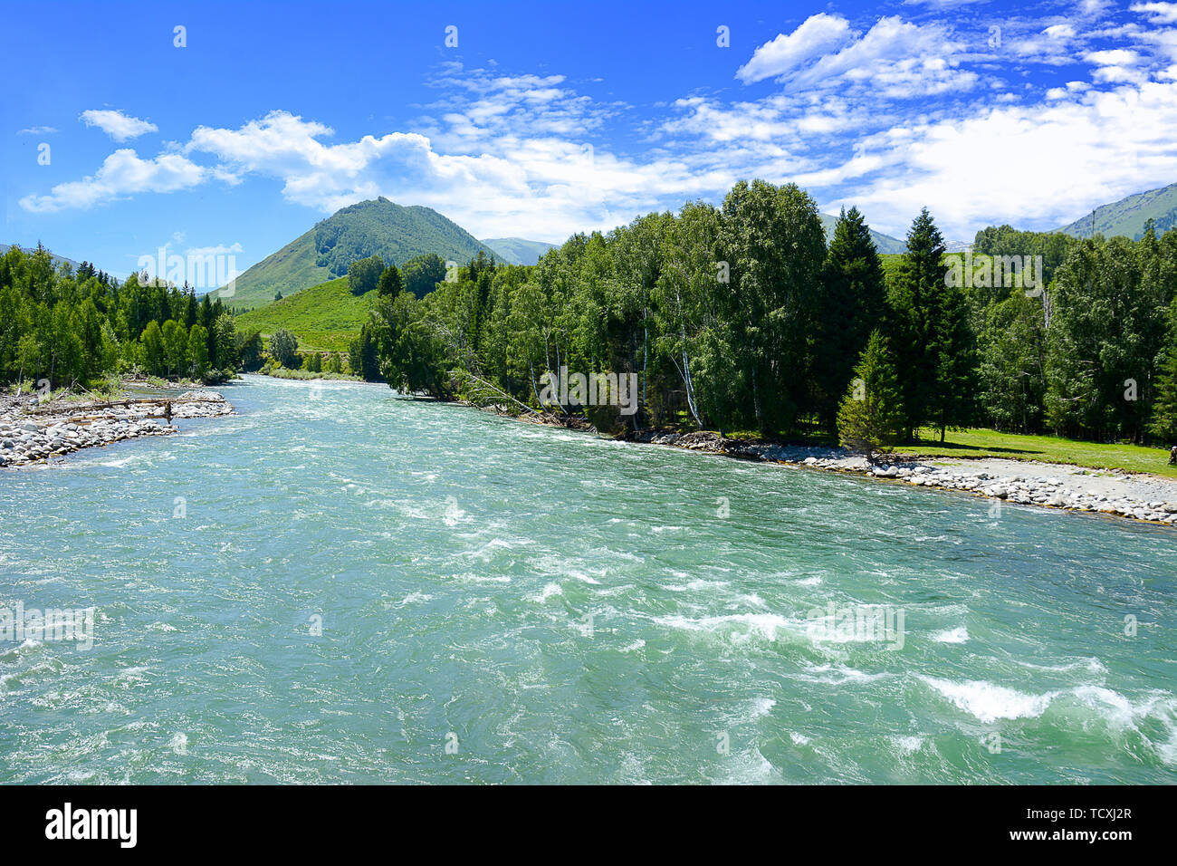 Summer in Wo Mu Village, Burjin, Xinjiang Stock Photo - Alamy