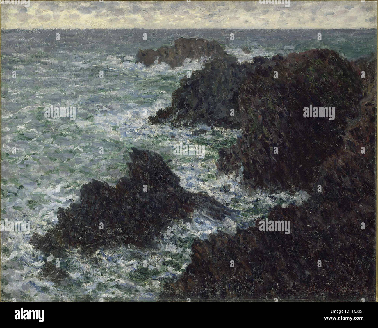 Rocks at belle ile by claude monet hi-res stock photography and images ...
