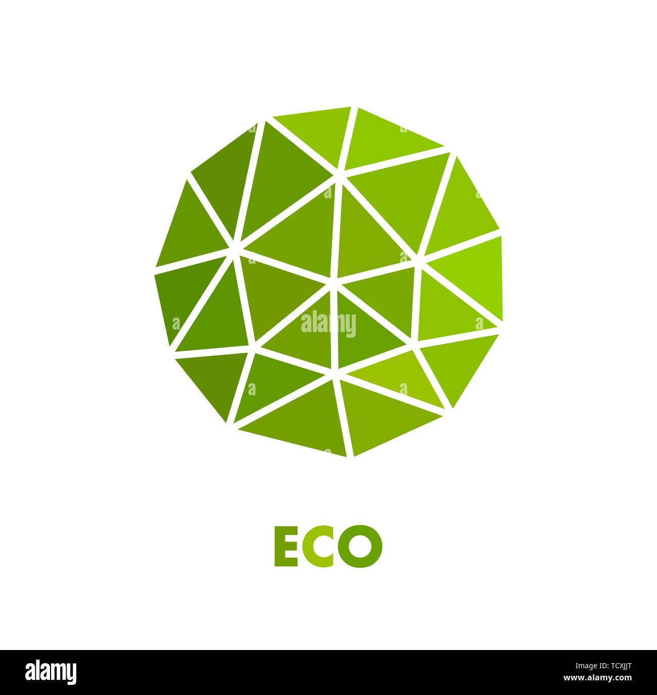Green spherical eco symbol. Vector illustration Stock Vector Image ...