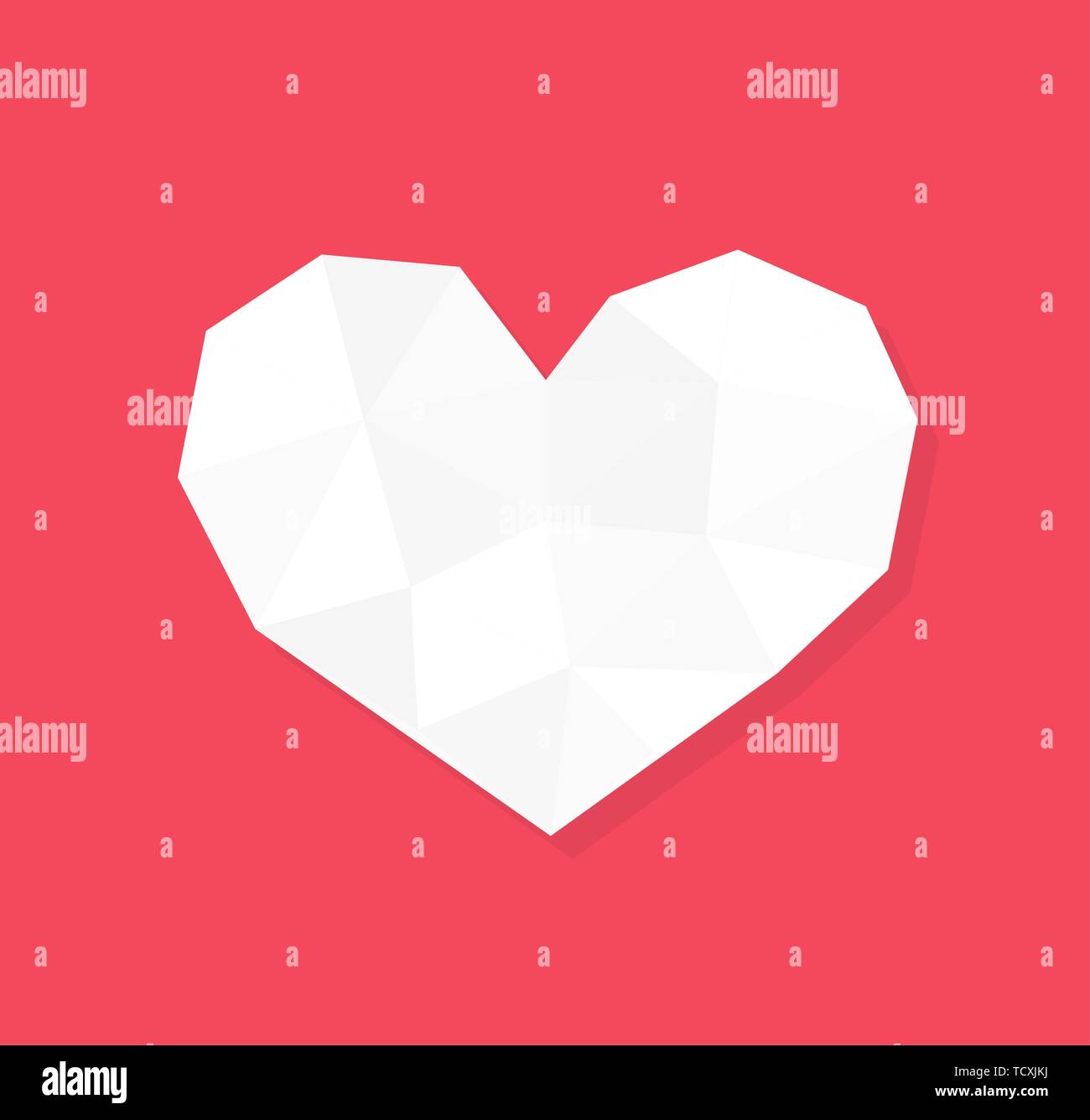 White paper origami style heart. Vector illustration Stock Vector Image ...