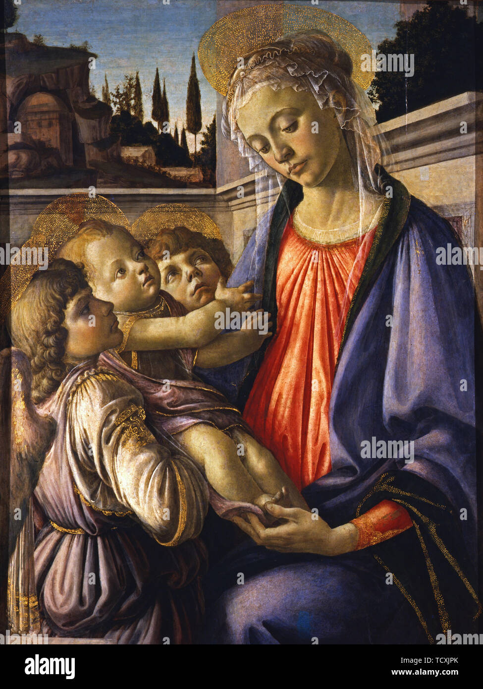 The Virgin and Child with Two Angels, ca 1470. Creator: Botticelli ...