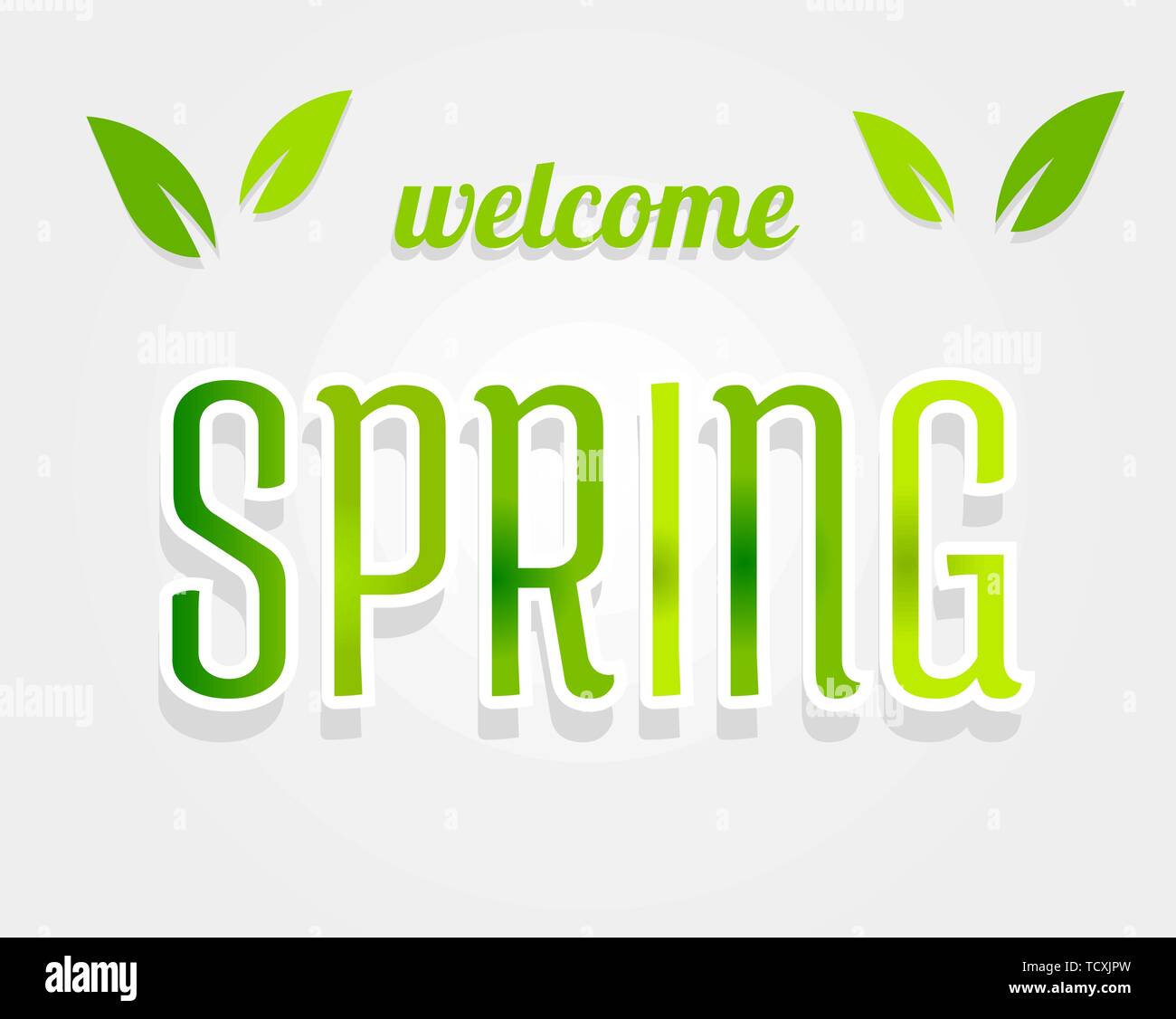 Welcome spring green letters. Vector illustrtaion Stock Vector Image ...