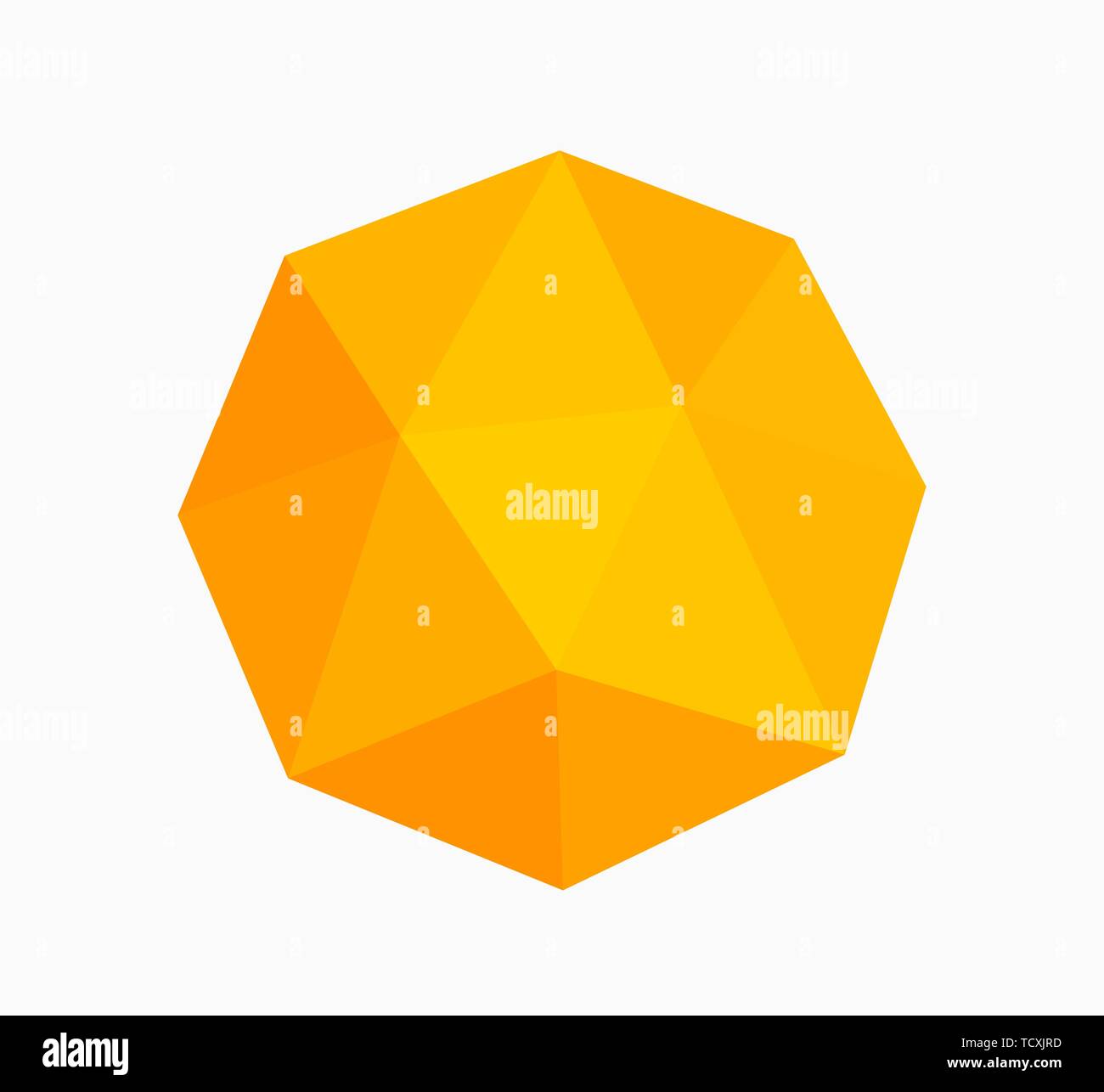 Geometric yellow sun low poly icon. Vector illustration Stock Vector ...
