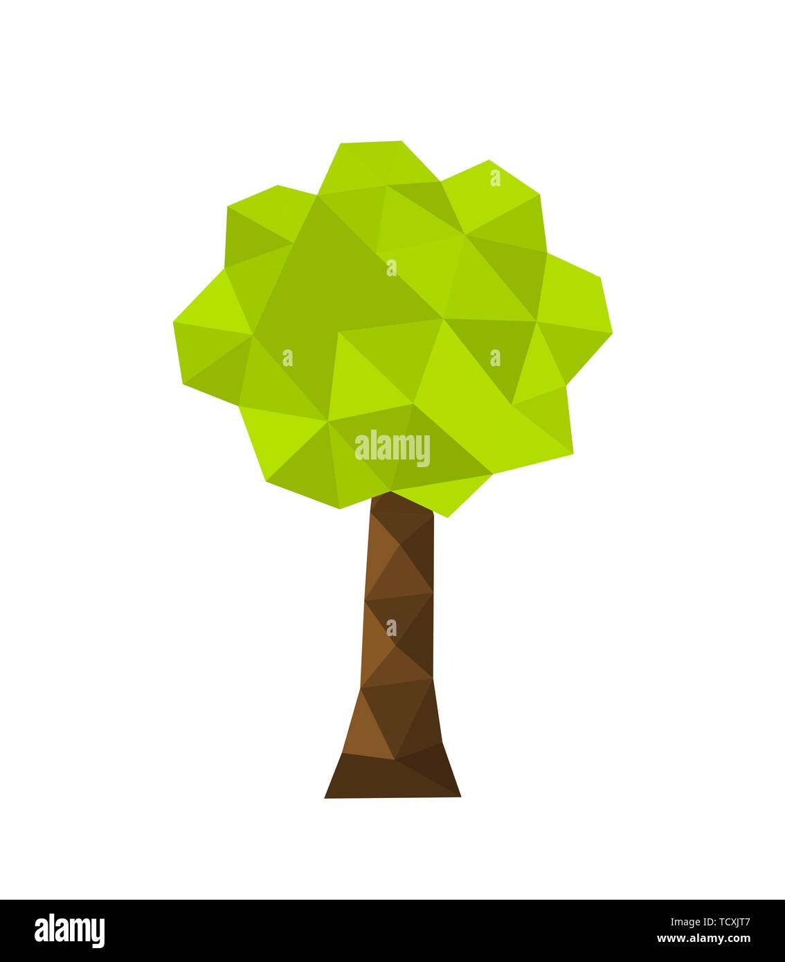 Low poly tree green leaf Cut Out Stock Images & Pictures - Alamy