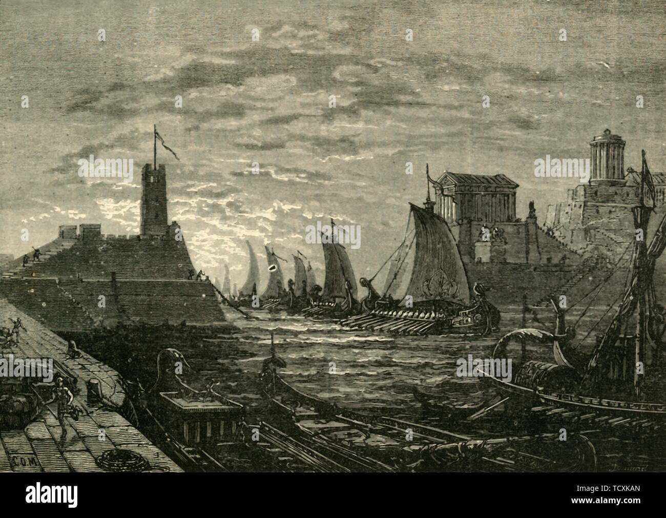 'The Attack on the Piraeus', 1890. Creator: Unknown Stock Photo - Alamy