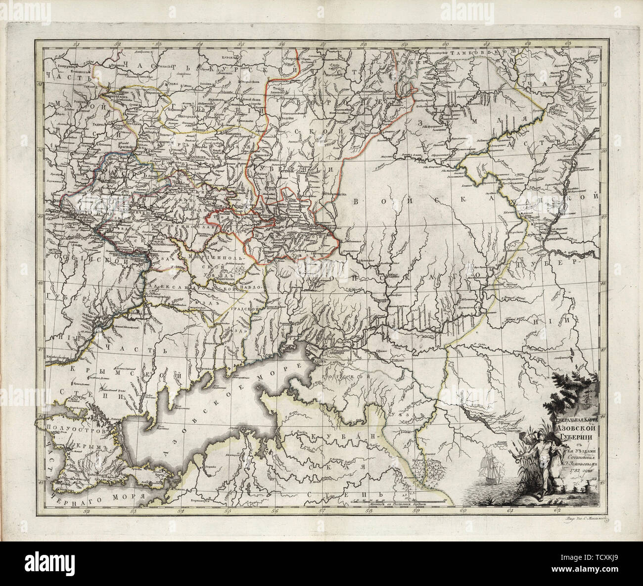 General Map of Azov Governorate, 1782. Creator: Islenyev, Ivan ...