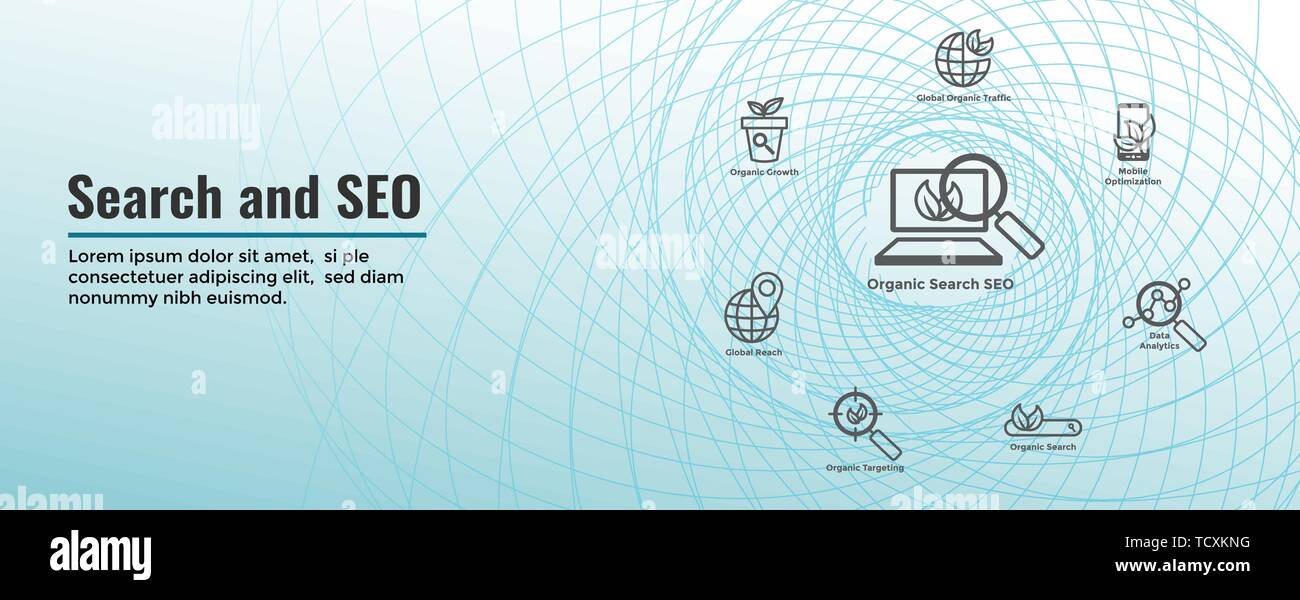 Search and SEO Web Header Hero Image Banner w organic growth, search ...