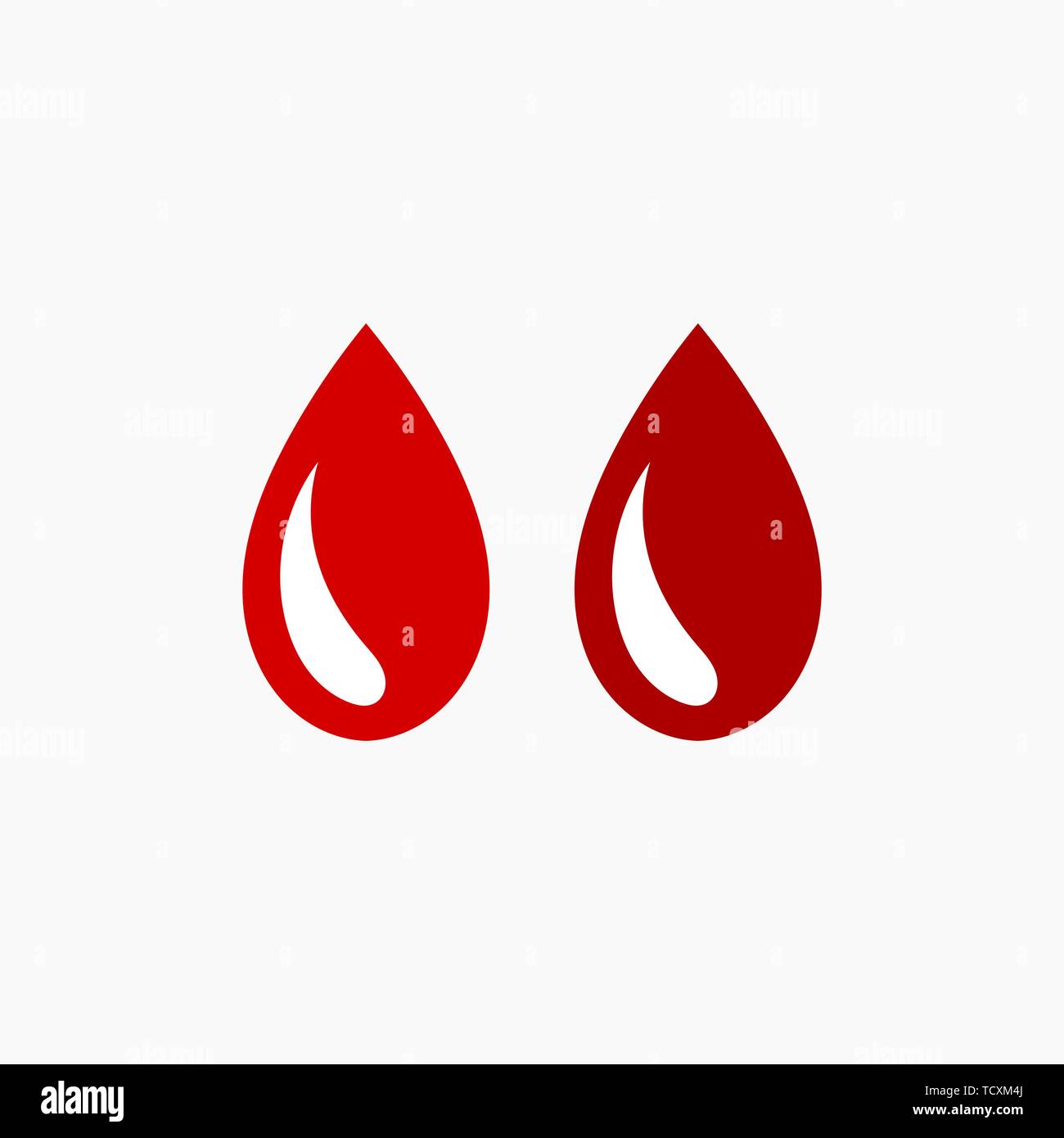 Two red drops of blood icon. Vector illustration Stock Vector Image ...