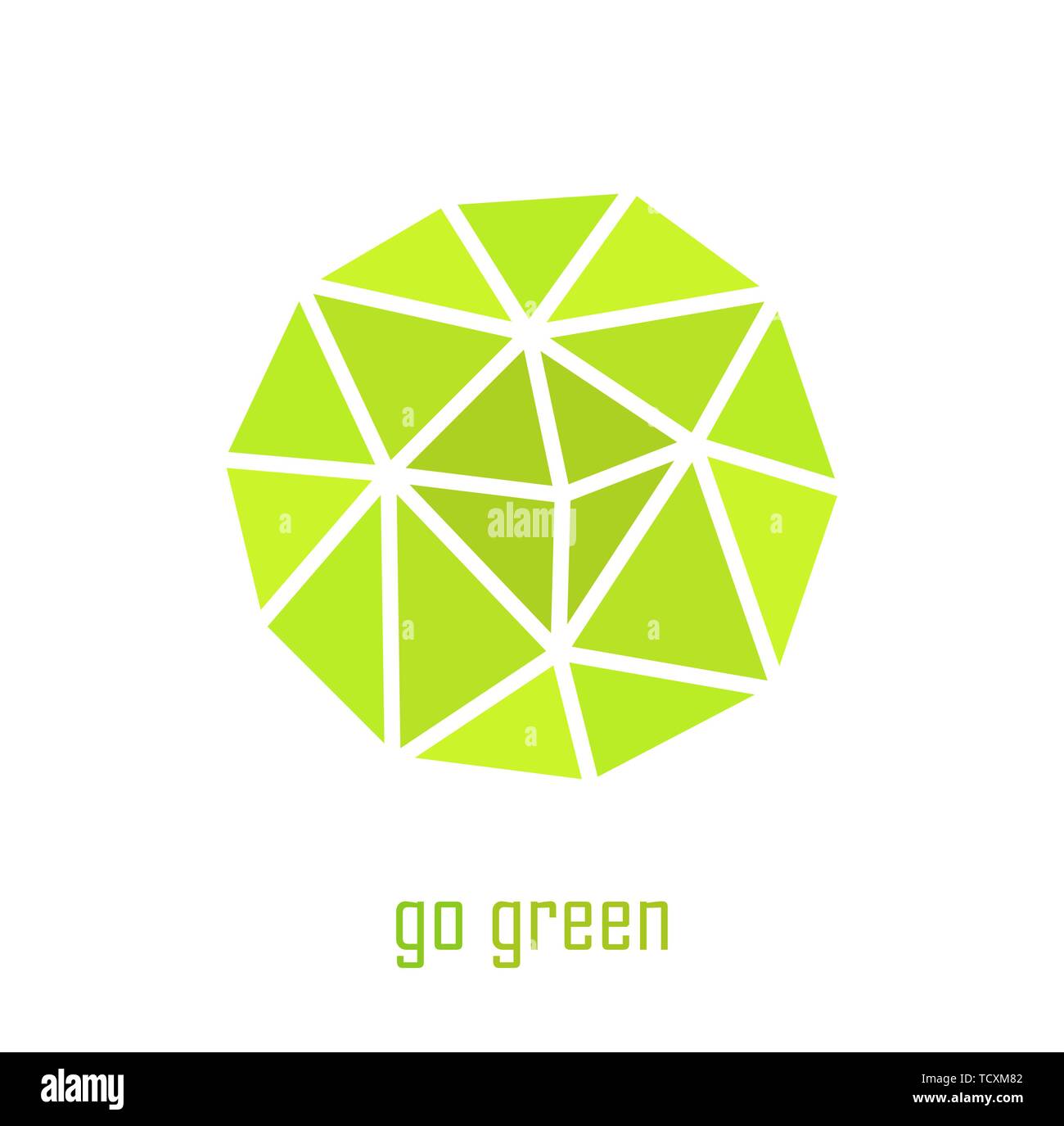 Green spherical "go green" symbol. Vector illustration Stock Vector ...