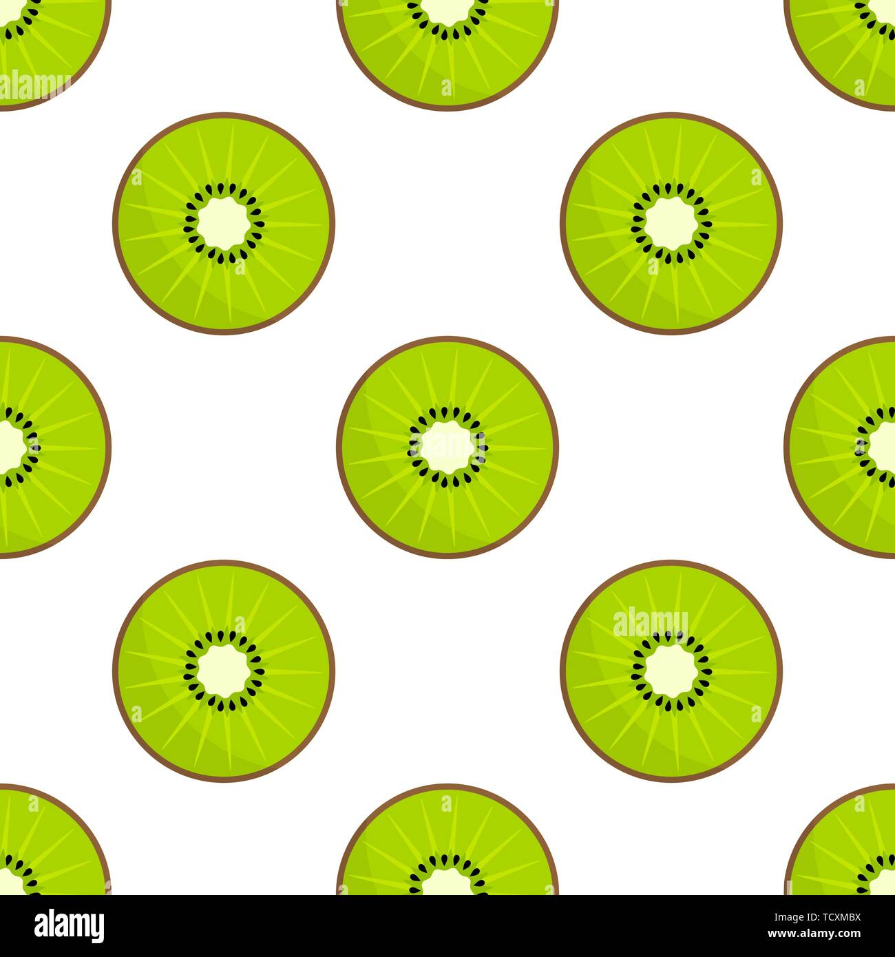 Green slices of kiwi fruit seamless pattern illustration Stock Vector ...