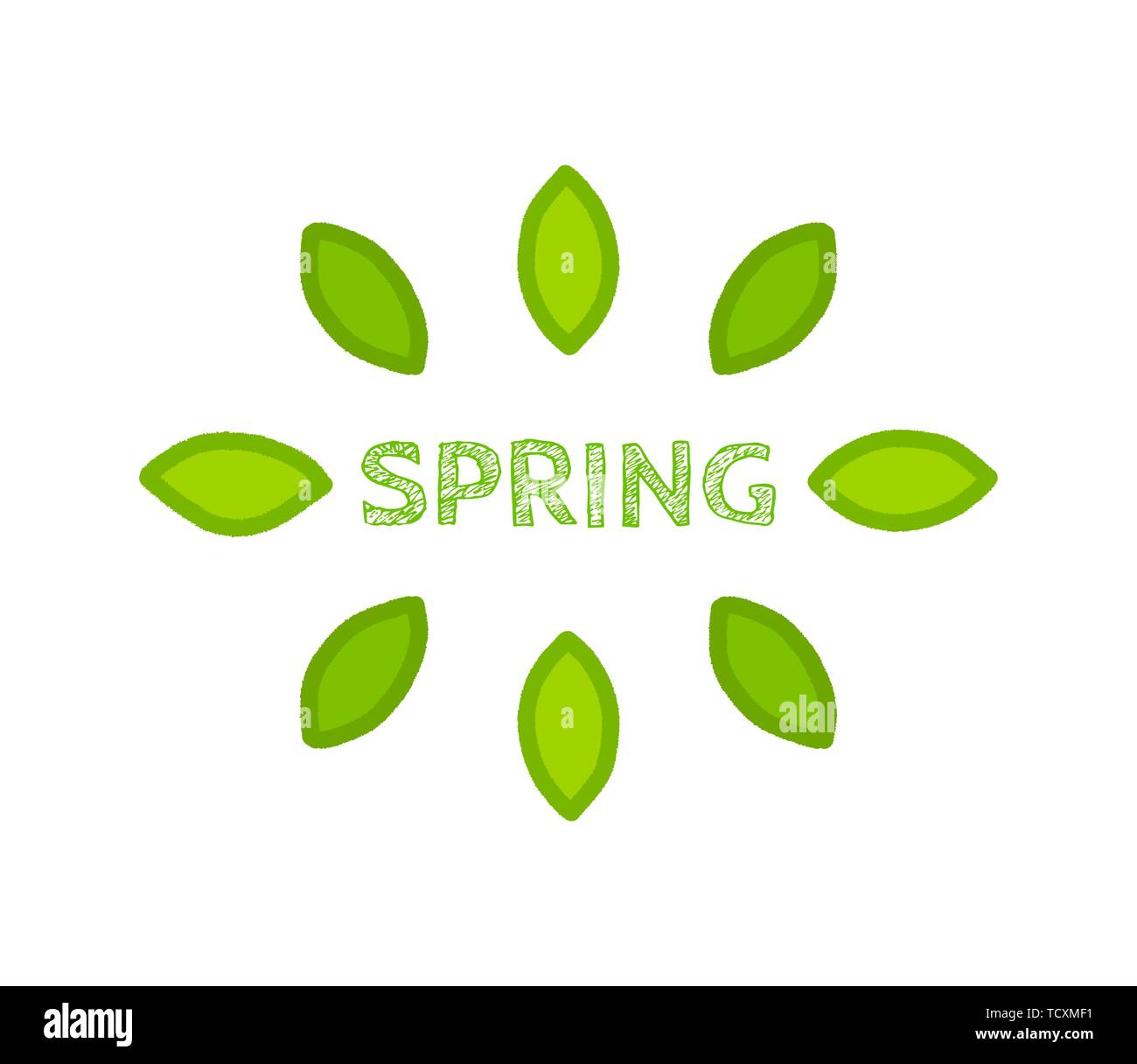 Spring doodle leaves symbol. Vector illustration Stock Vector Image ...
