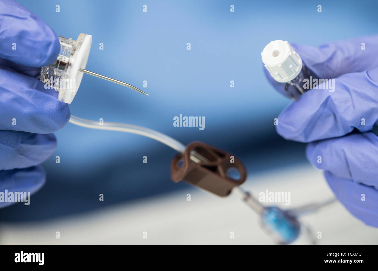 Nurse prepares Venous catheters of Long Duration in a hospital ...