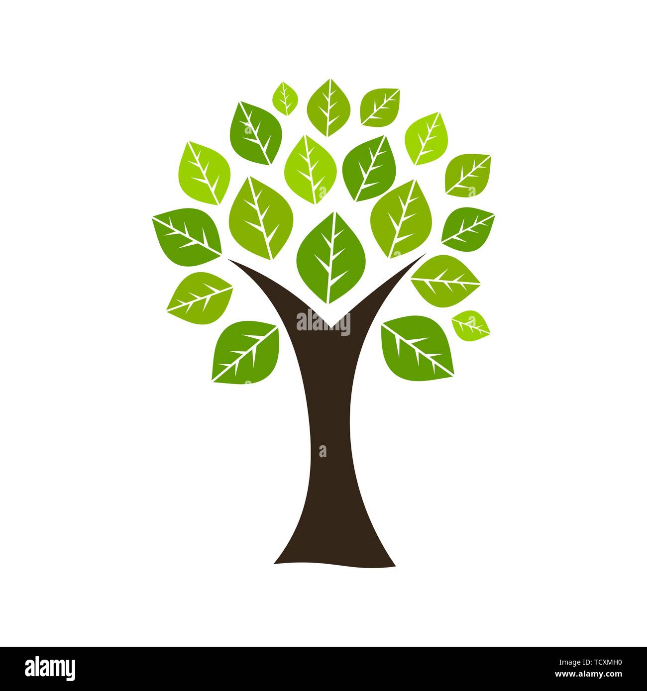 Tree with leaves icon. Vector illustration Stock Vector Image & Art - Alamy