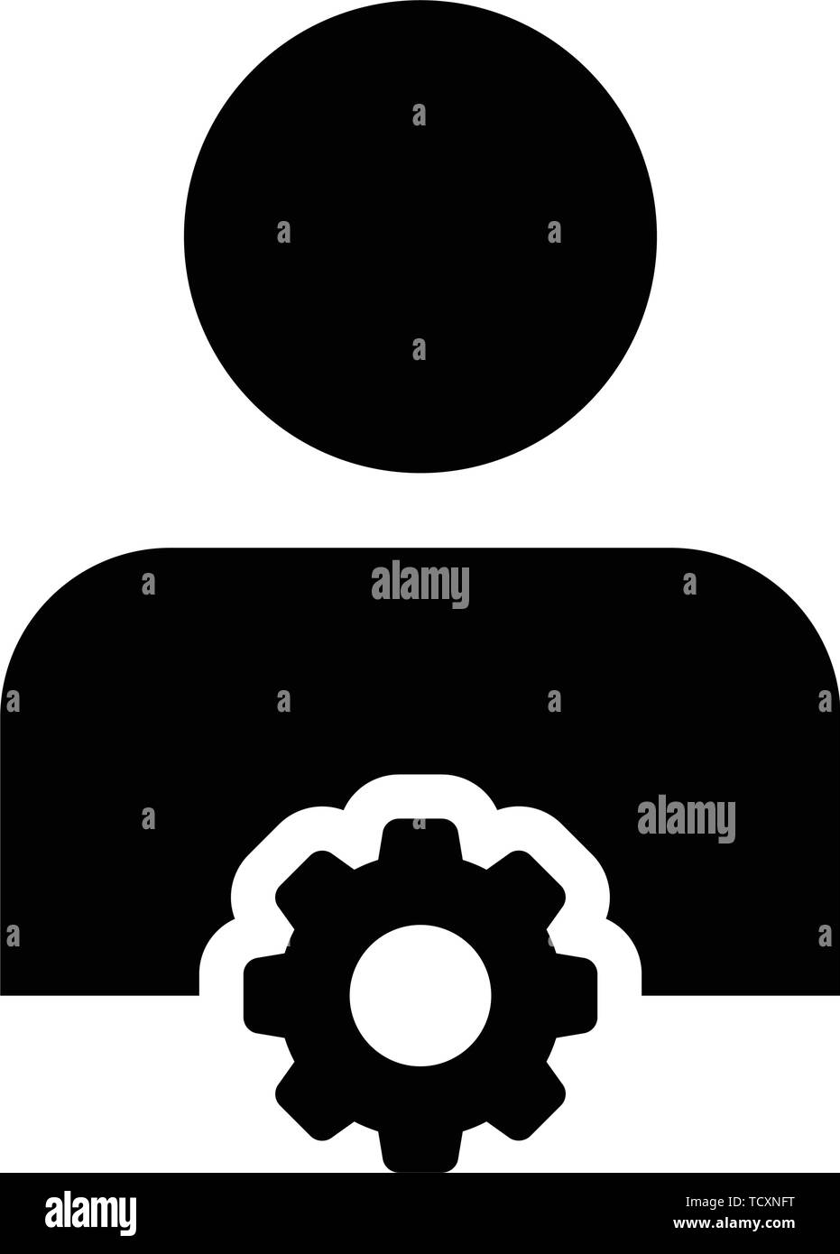 Mechanic icon vector male person profile avatar with gear cogwheel for ...