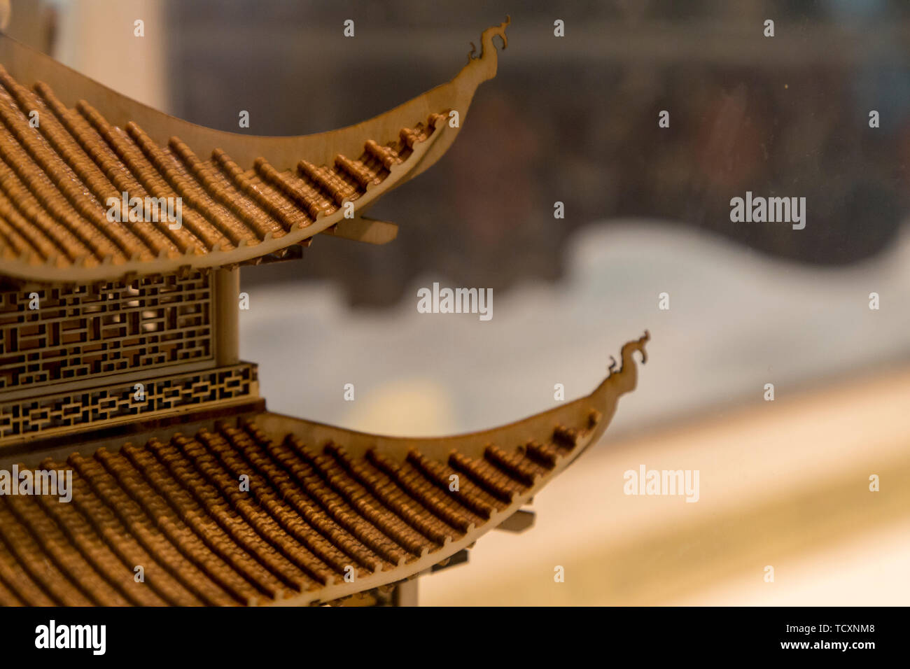 Chinese construction wood handicrafts Stock Photo - Alamy
