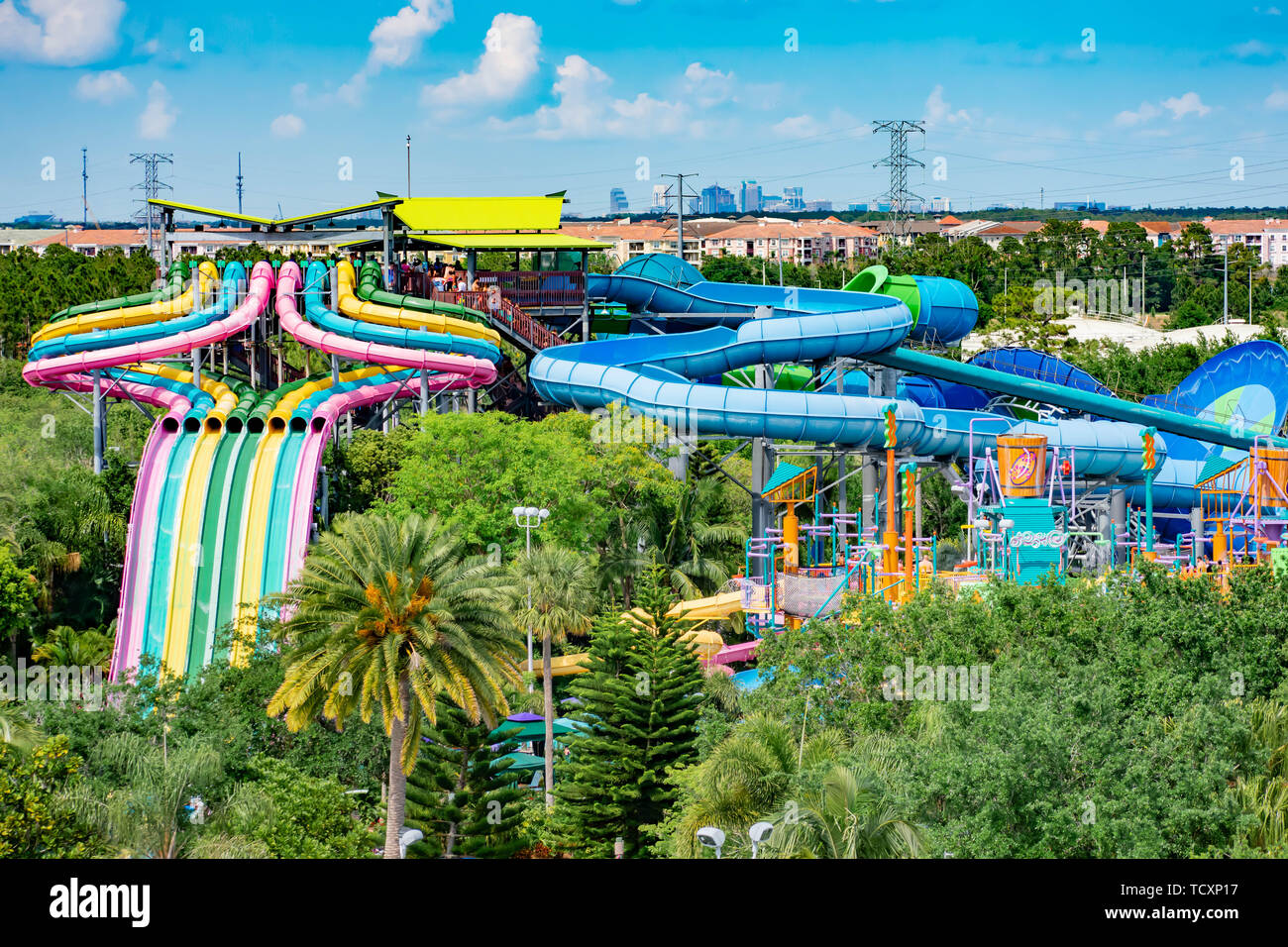 Orlando, Florida. April 07, 2019. Top view of Tamauta Racer slides on ...