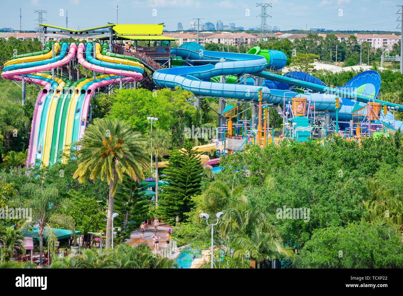 Orlando, Florida. April 07, 2019. Top view of Tamauta Racer slides on ...