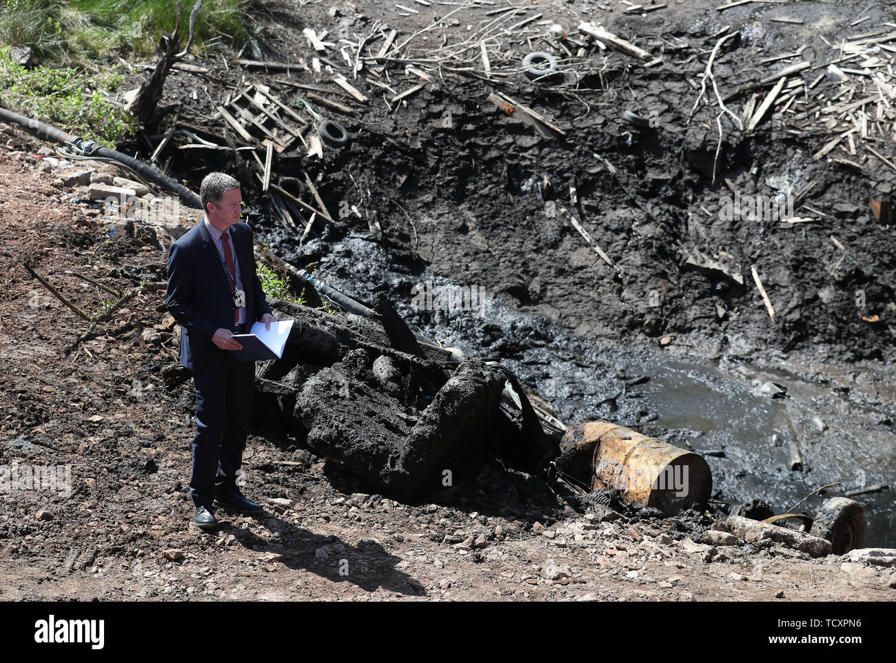 Detective Inspector Brian Geddes at the emptied Leanach Quarry near ...