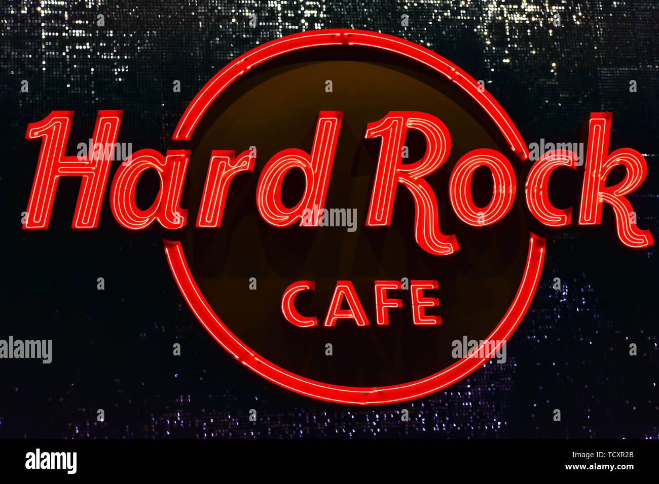 Orlando, Florida. February 06, 2019. Hard Rock Cafe Logo with orange ...