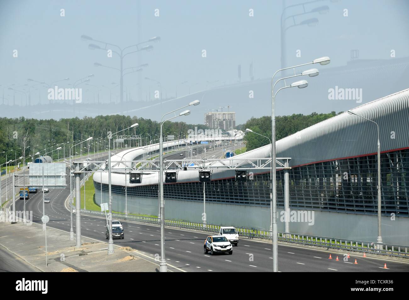 Russia, Moscow. A newly-built Prokshino Station of the Moscow Metro's ...