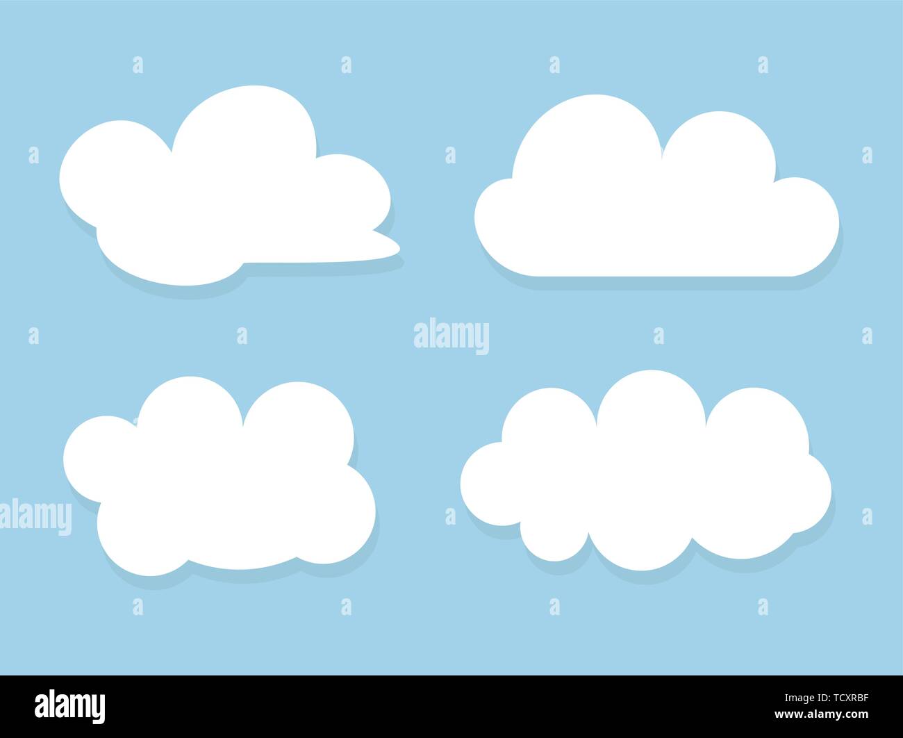 Set of clouds over blue sky. Vector illustration Stock Vector Image ...