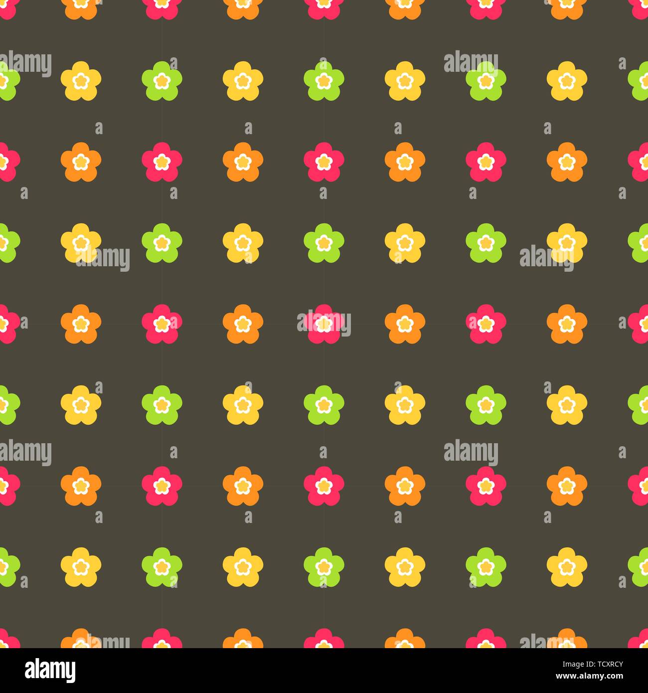 Colorful flowers pattern Stock Vector Images - Alamy