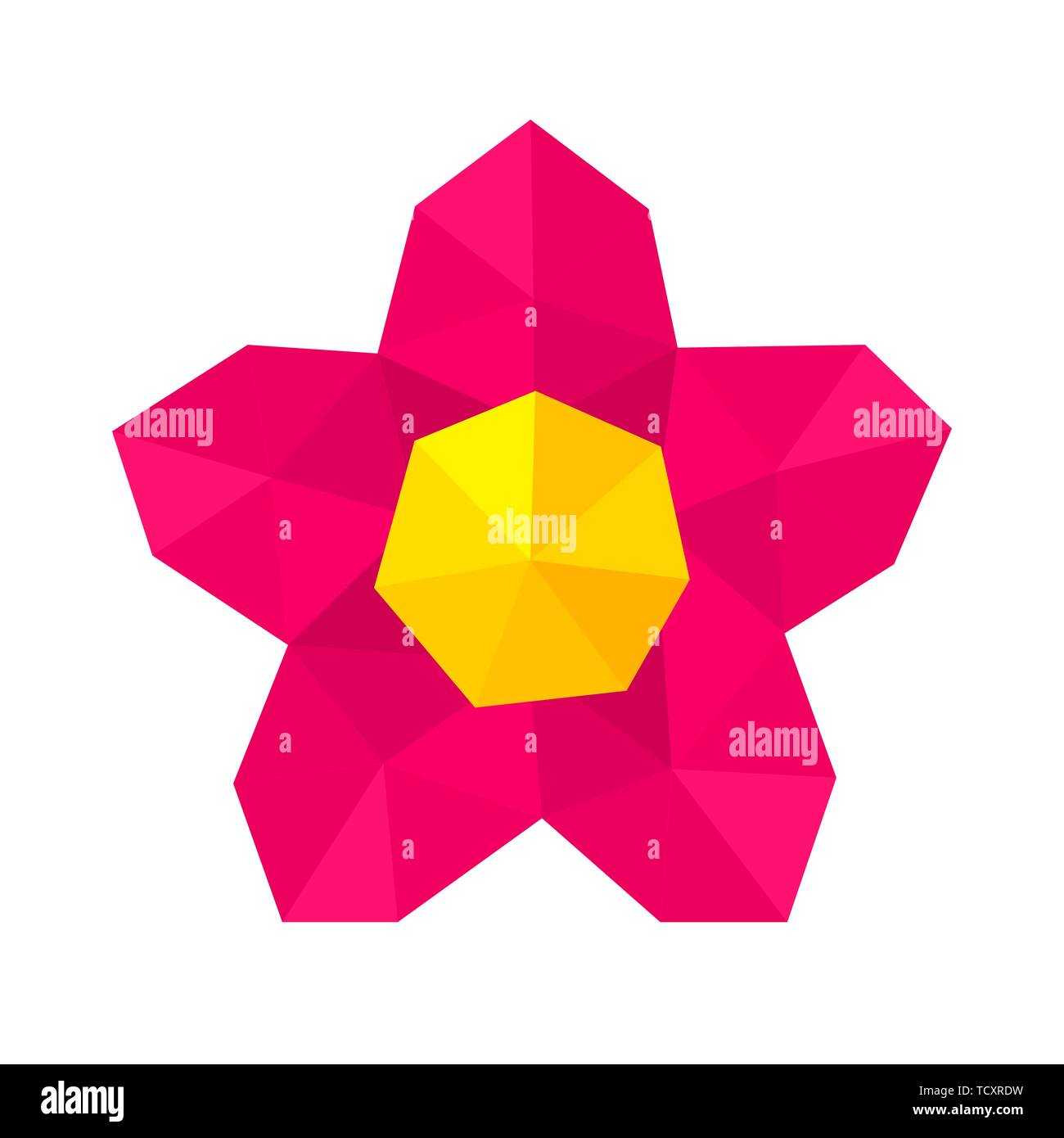 Abstract low poly geometric pink flower. Vector illustration Stock ...