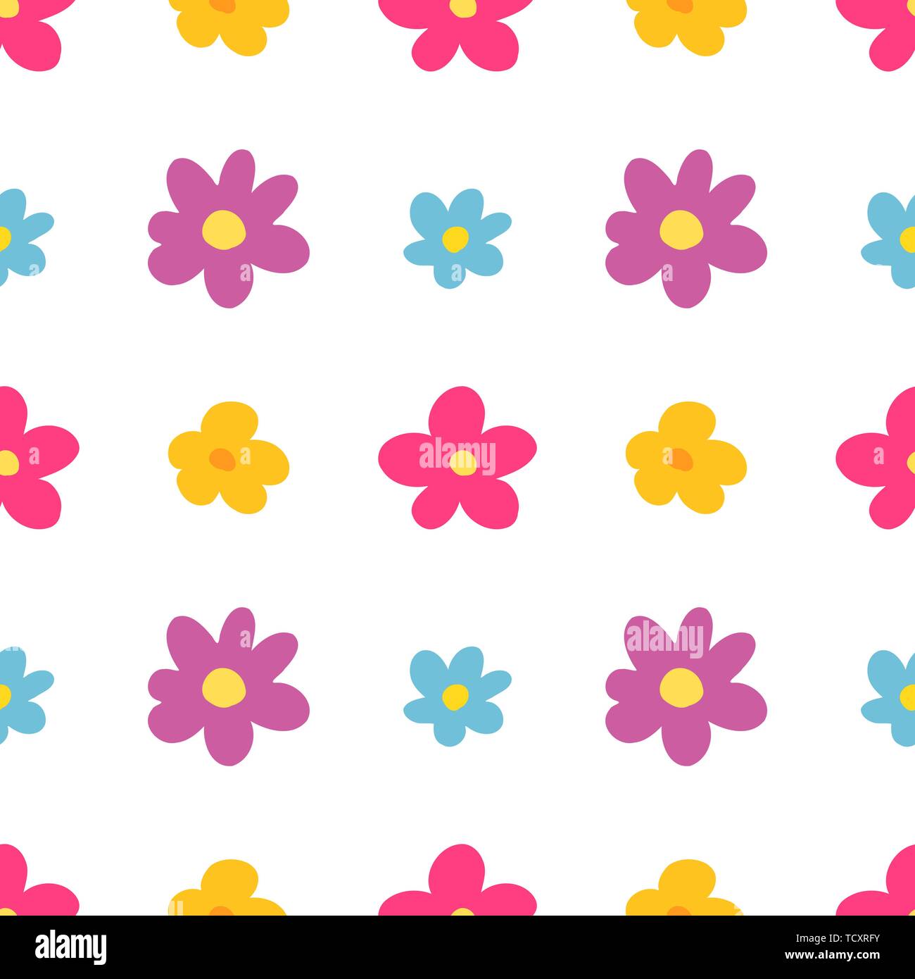 Colorful flowers seamless pattern. Vector illustration Stock Vector ...