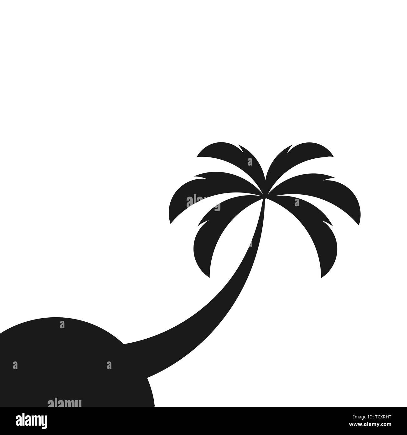Single palm tree on the island. Vector illustration Stock Vector Image ...