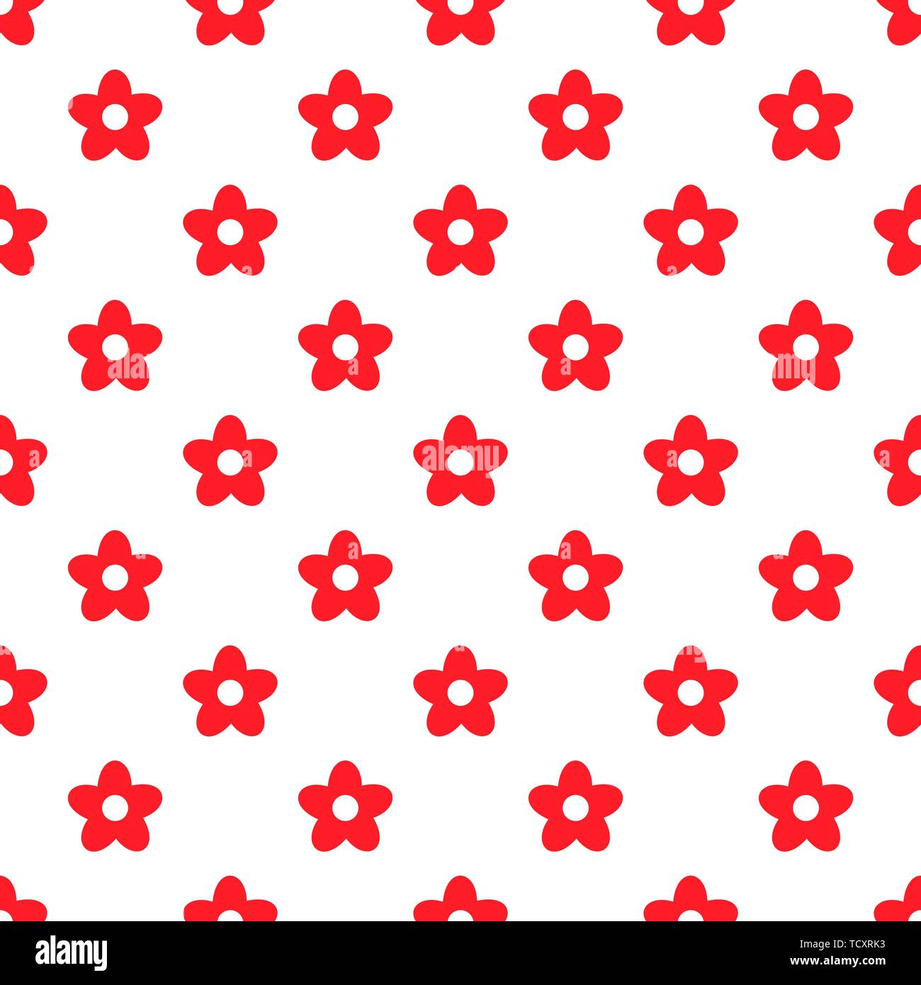 Red flowers seamless pattern. Vector illustration Stock Vector Image ...
