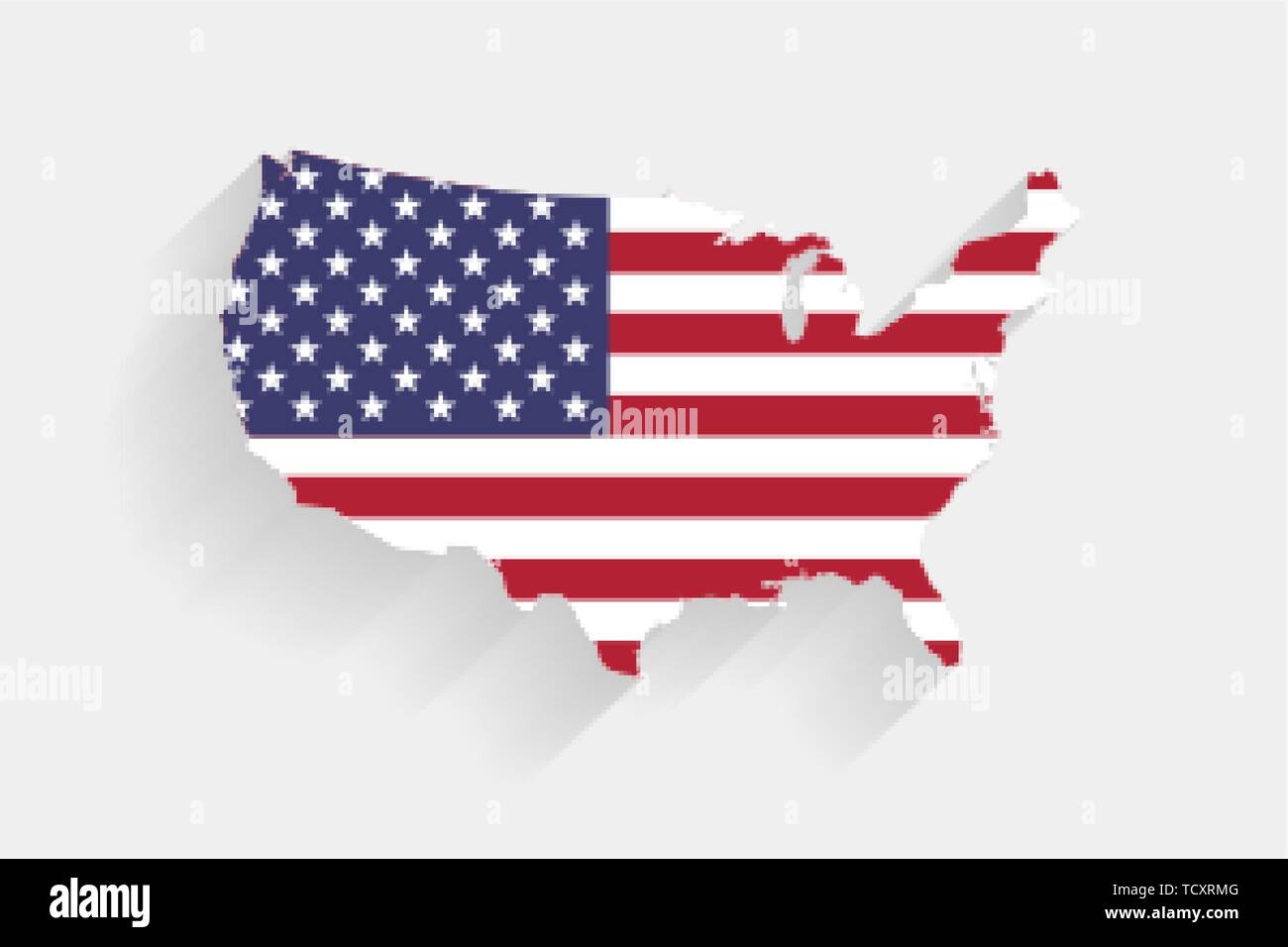 United States flag map on gray background, vector, illustration, eps 10 ...