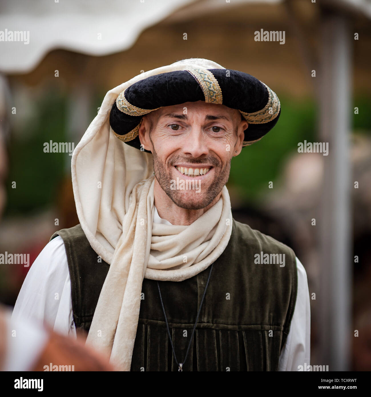 Editorial: 9th June 2019: Chatenois, France. Fancy-dress medieval ...