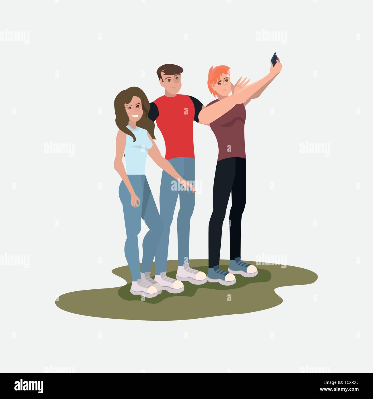 People Taking Pictures Vector