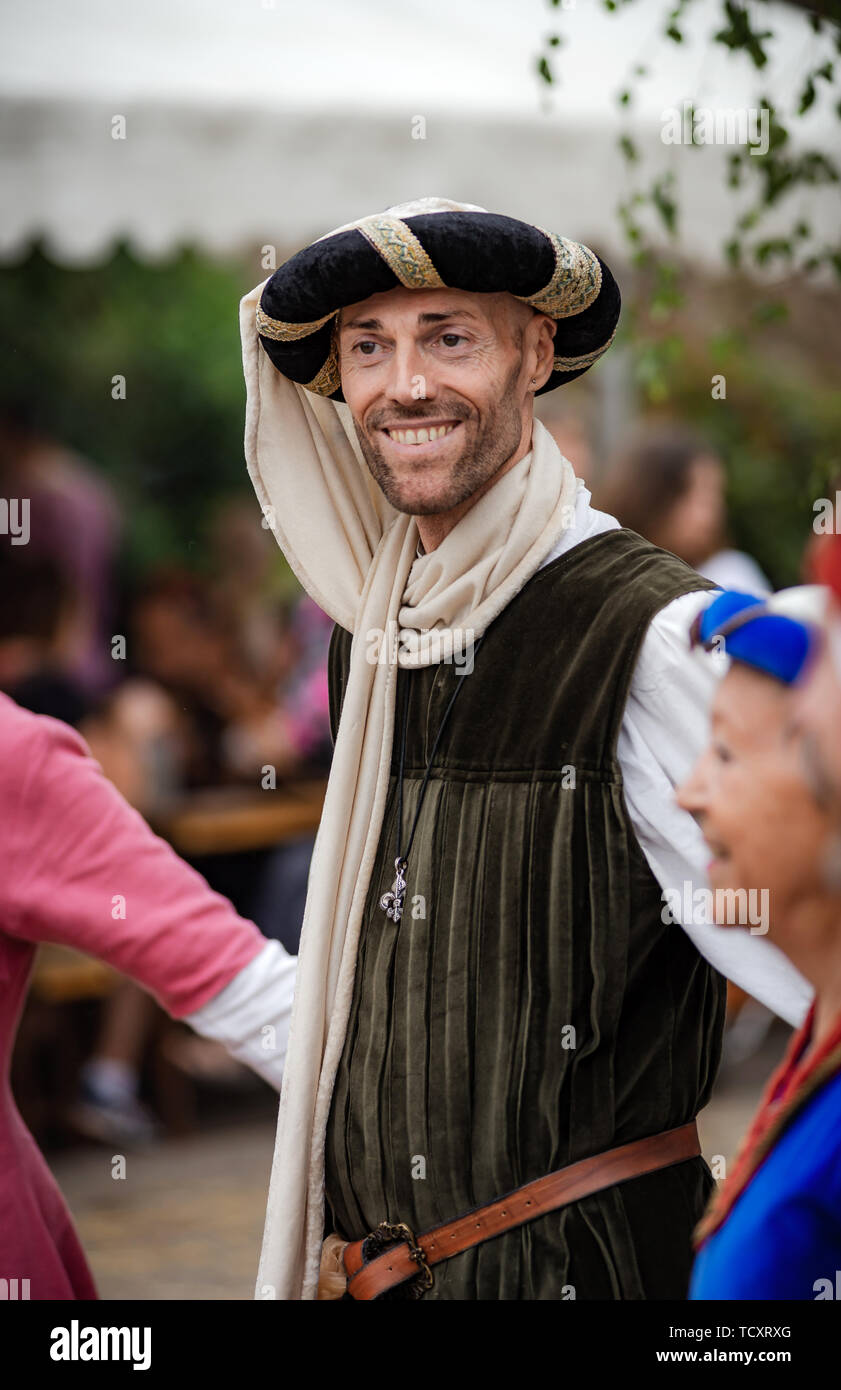 Editorial: 9th June 2019: Chatenois, France. Fancy-dress medieval ...