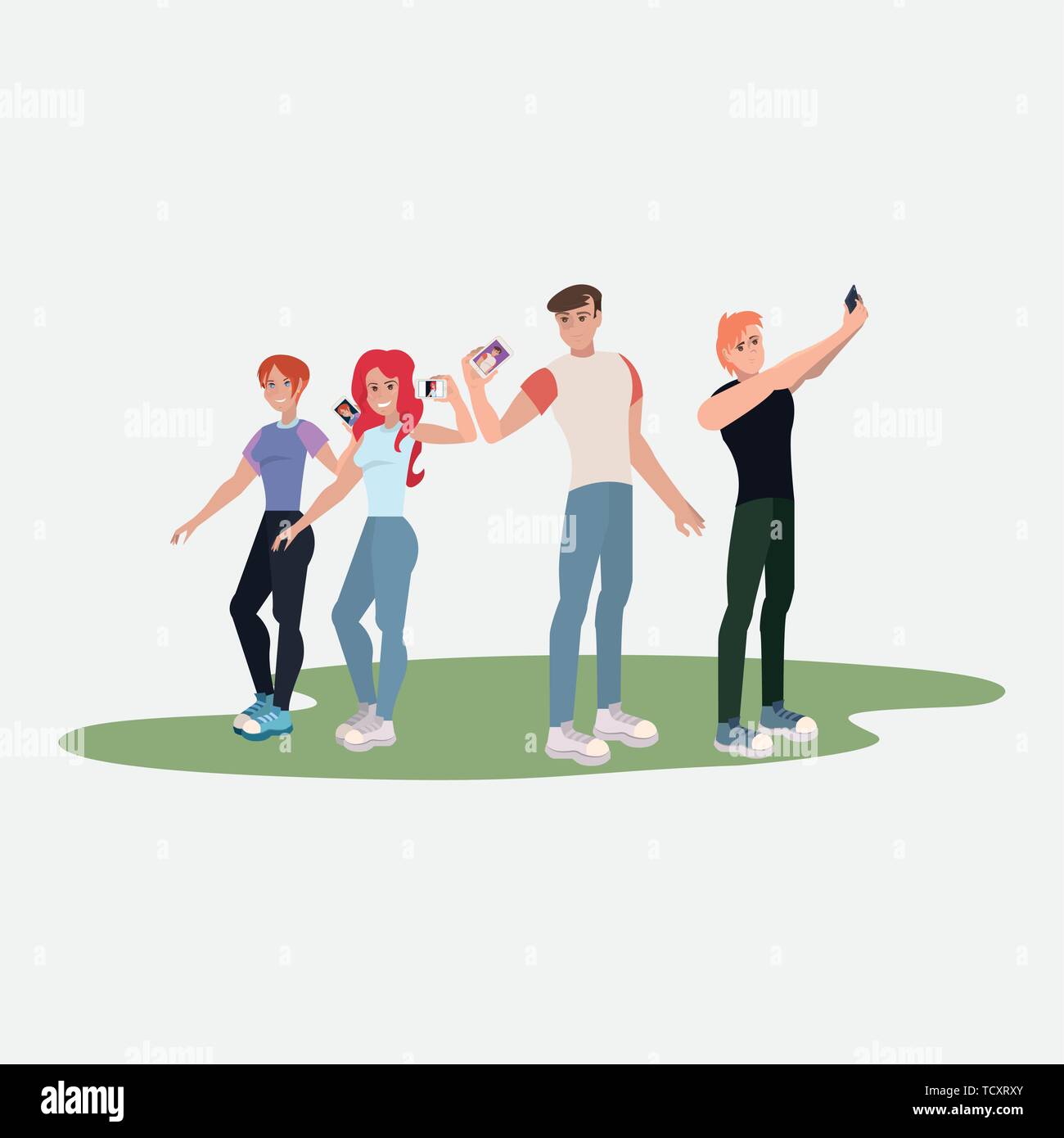 People Taking Pictures Vector