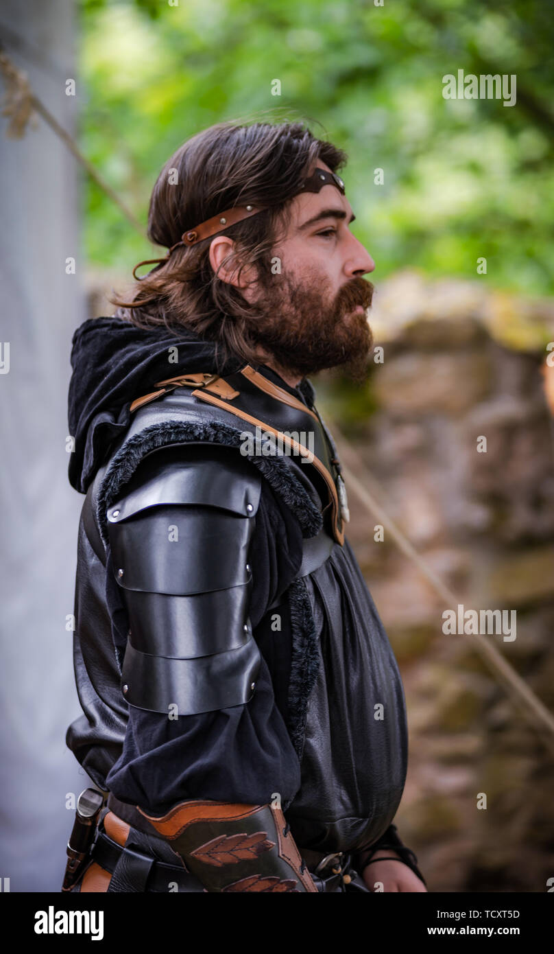 Editorial: 9th June 2019: Chatenois, France. Fancy-dress medieval ...