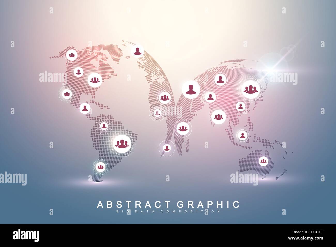 Global network connection. Social media network and marketing concept ...