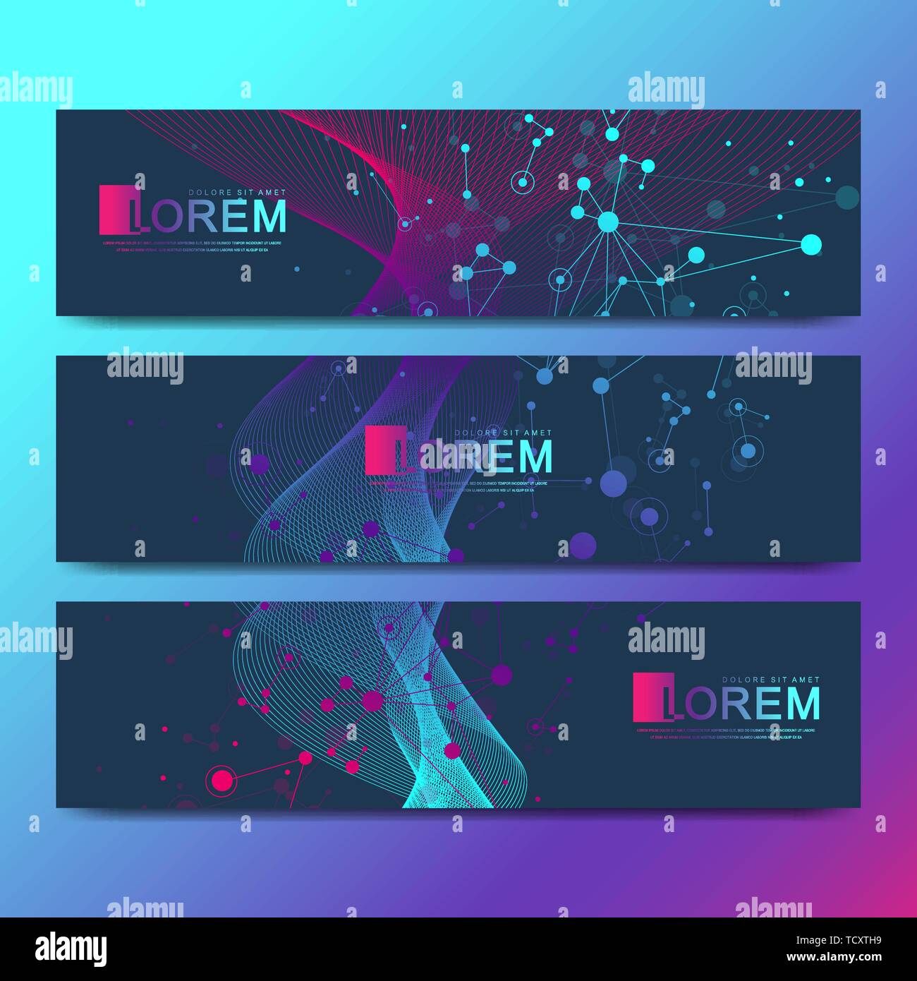Modern scientific set of vector banners. Geometric abstract ...