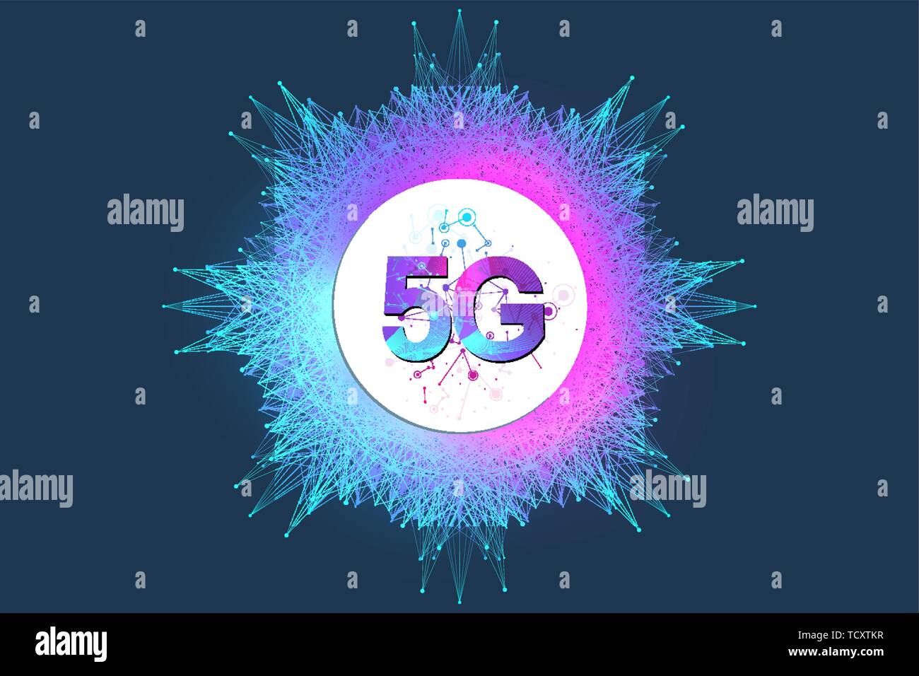 5G network wireless systems and internet vector illustration ...
